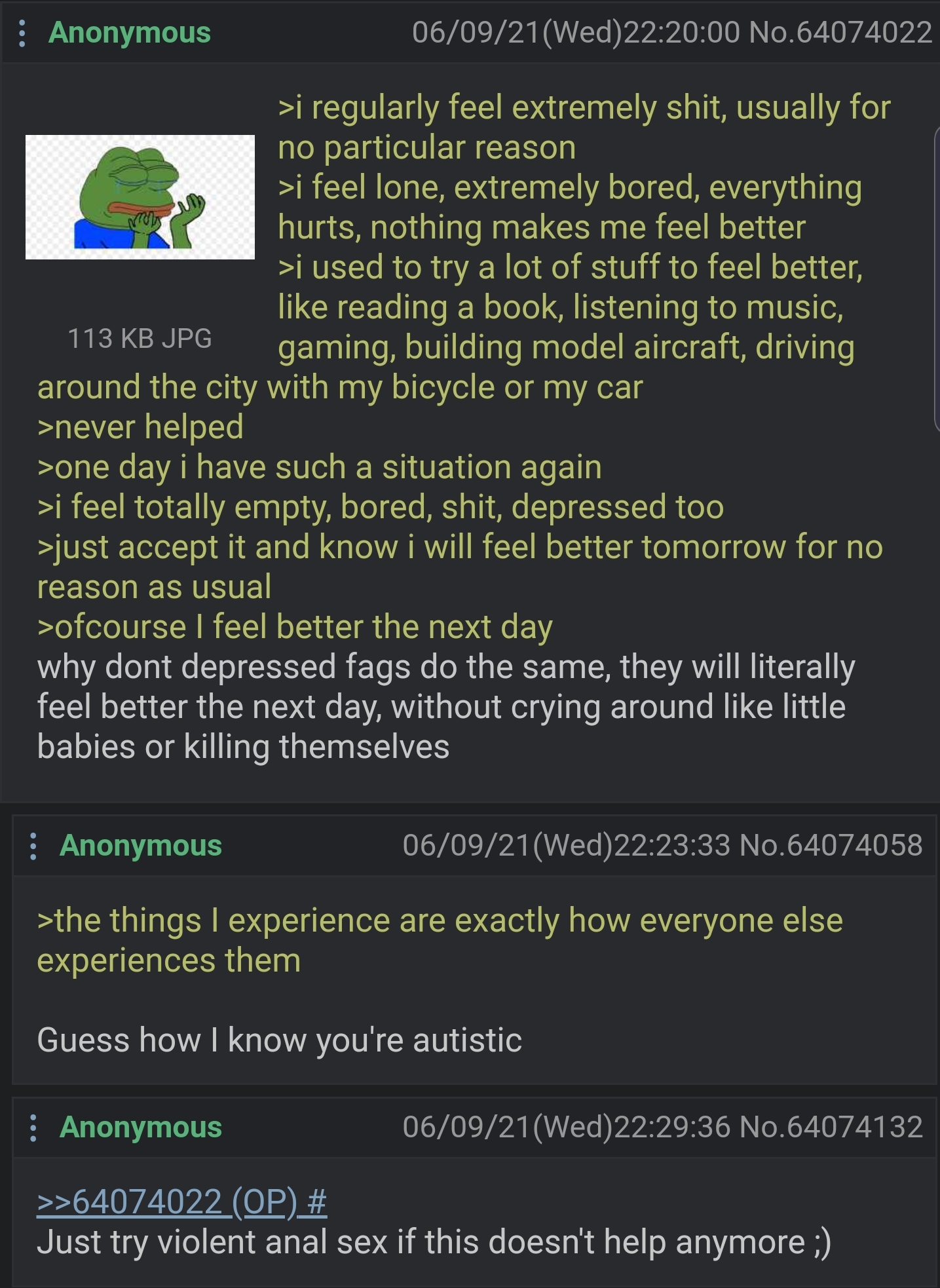 Anons give advice for depression | Scrolller