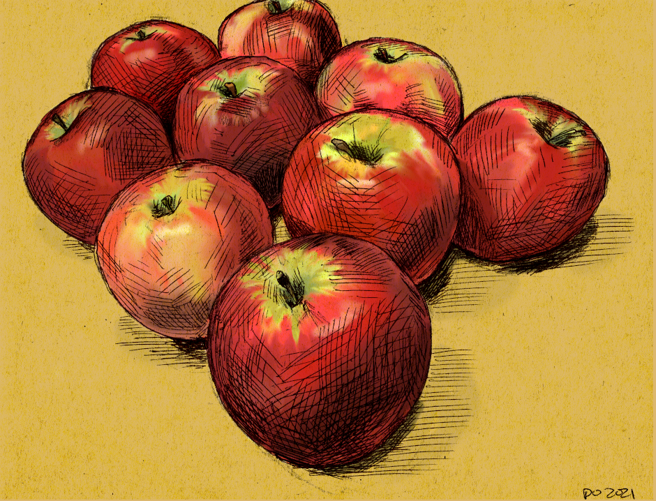 Apples, Me, Ink and Digital, 2021 | Scrolller