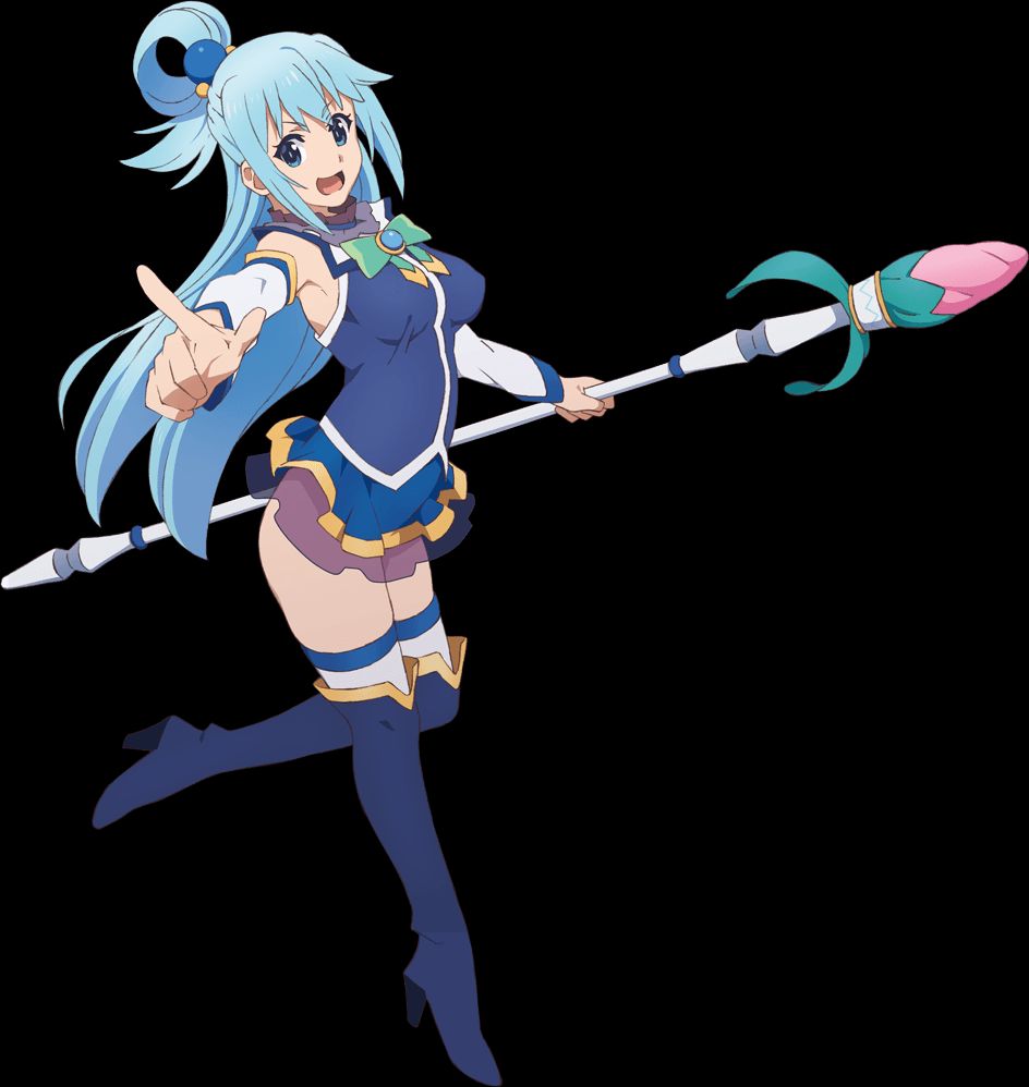 Aqua from konosuba. Her skirt is getting shorter and shorter | Scrolller