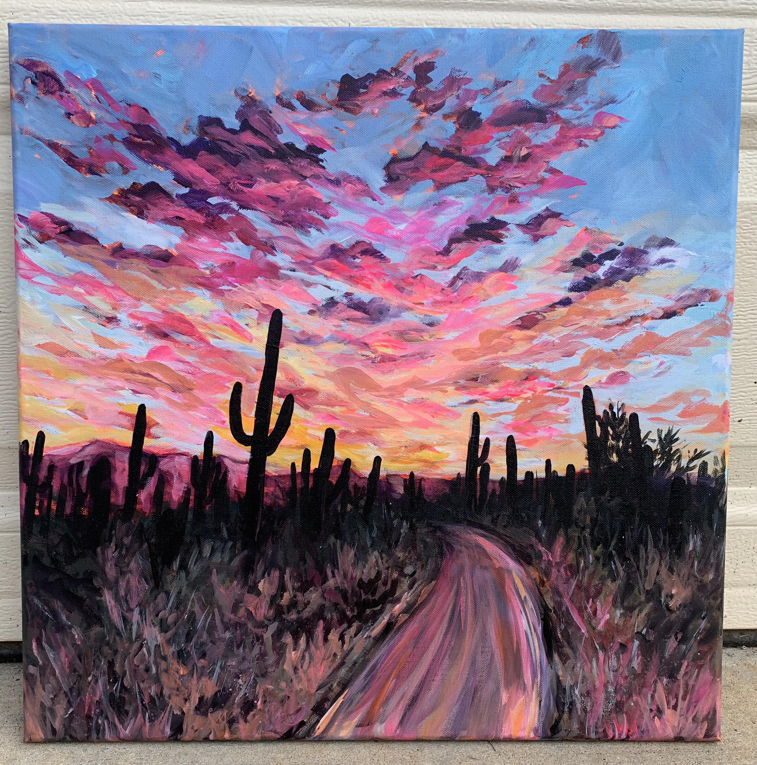 "Arizona Sunset" , Me, Acrylic, 2021 | Scrolller