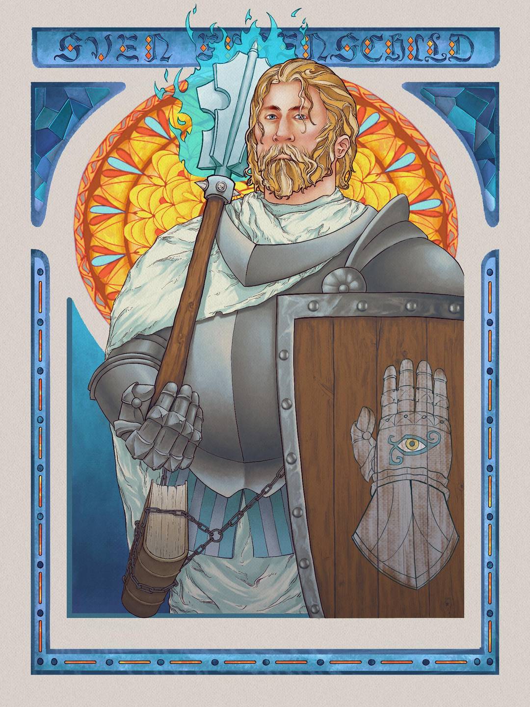 [Art] artwork a friend did of my first ever DnD character, the noble cleric Sven | Scrolller