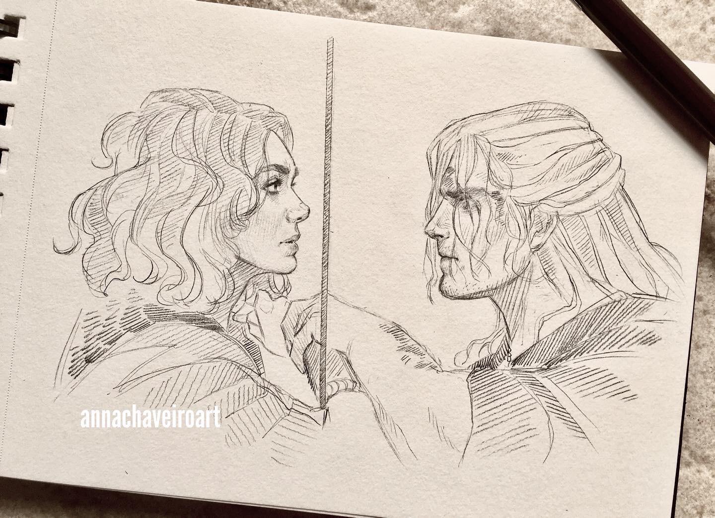 [ARTWORK] Fanart made by me. Renfri and Geralt - Tv serie 🐺 | Scrolller