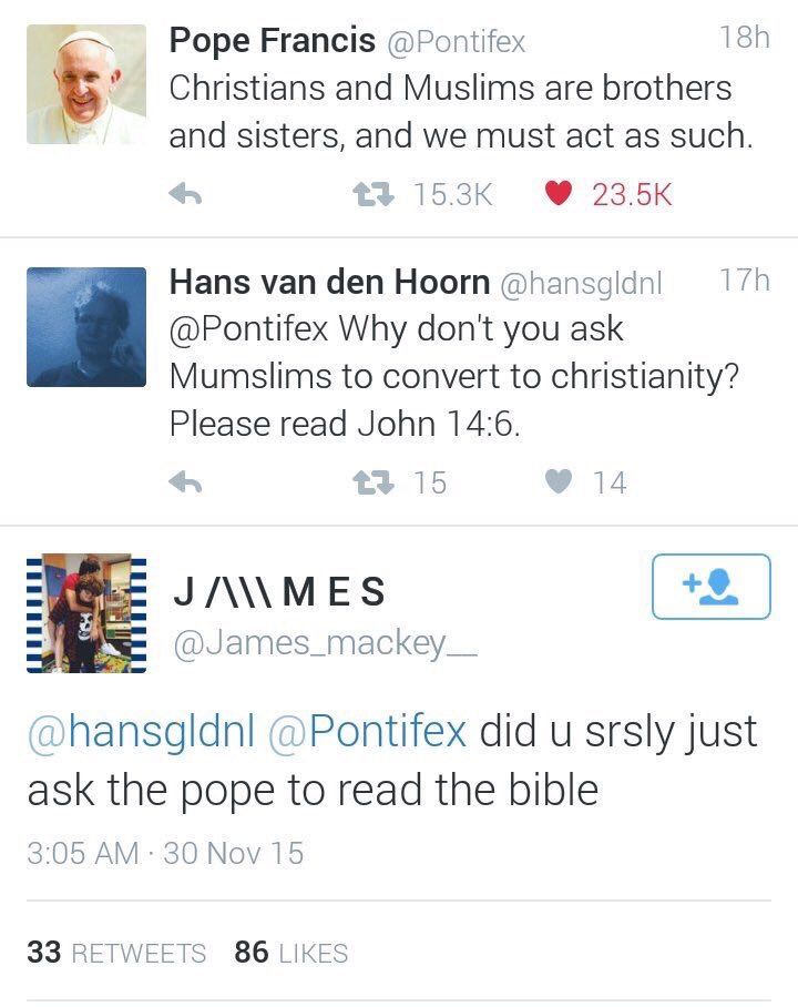 Asking the pope to read the bible | Scrolller