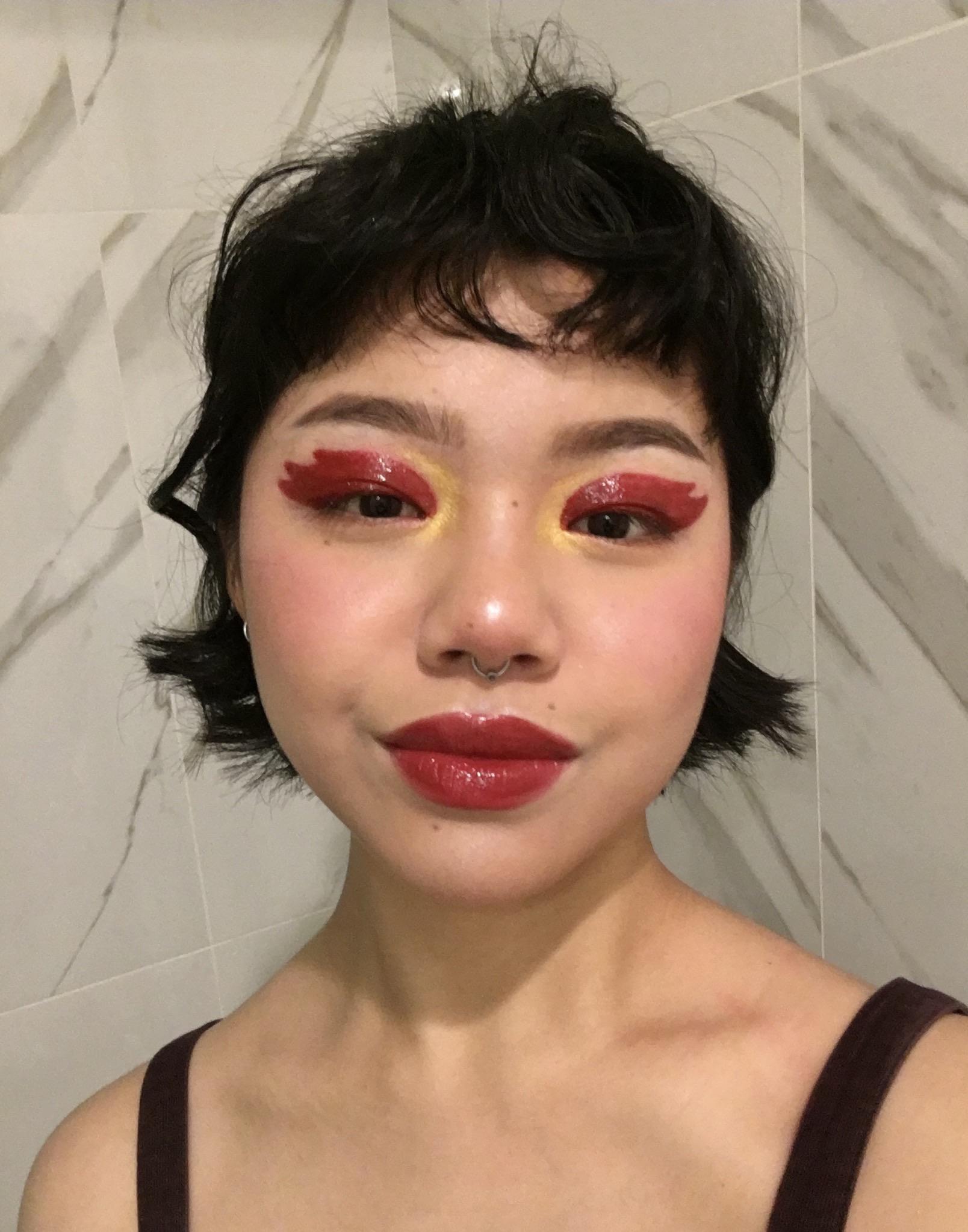 Asymmetrical red gloss eyes ️ | Scrolller