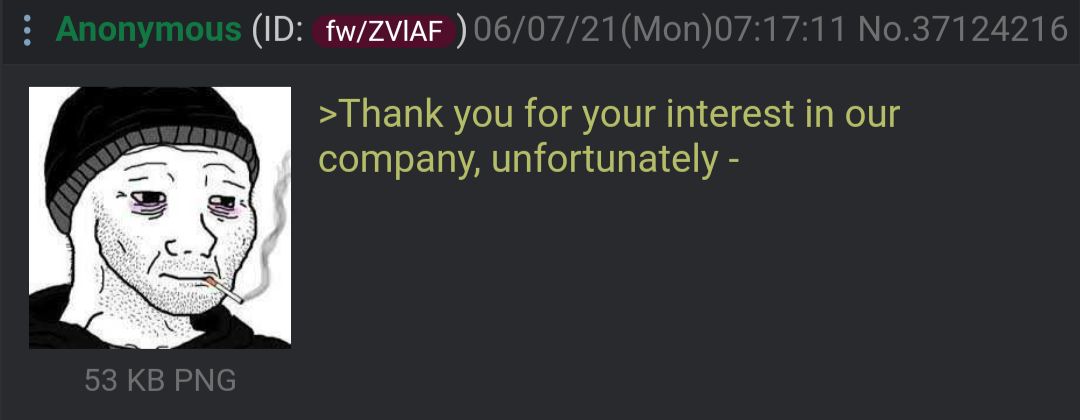 Atleast he got a rejection letter. | Scrolller