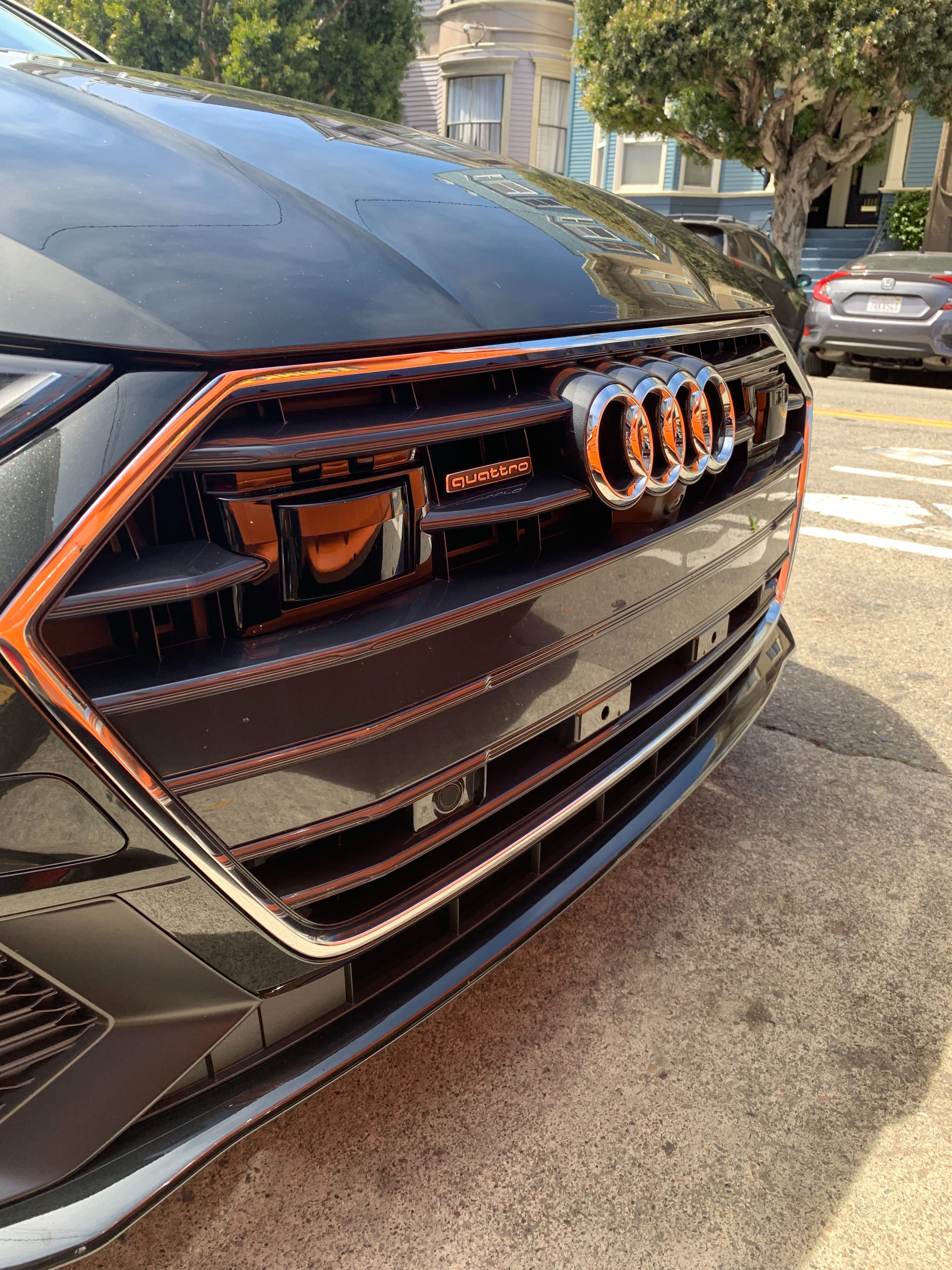 Audi A7 with two Valeo Scala lidars in the grille | Scrolller