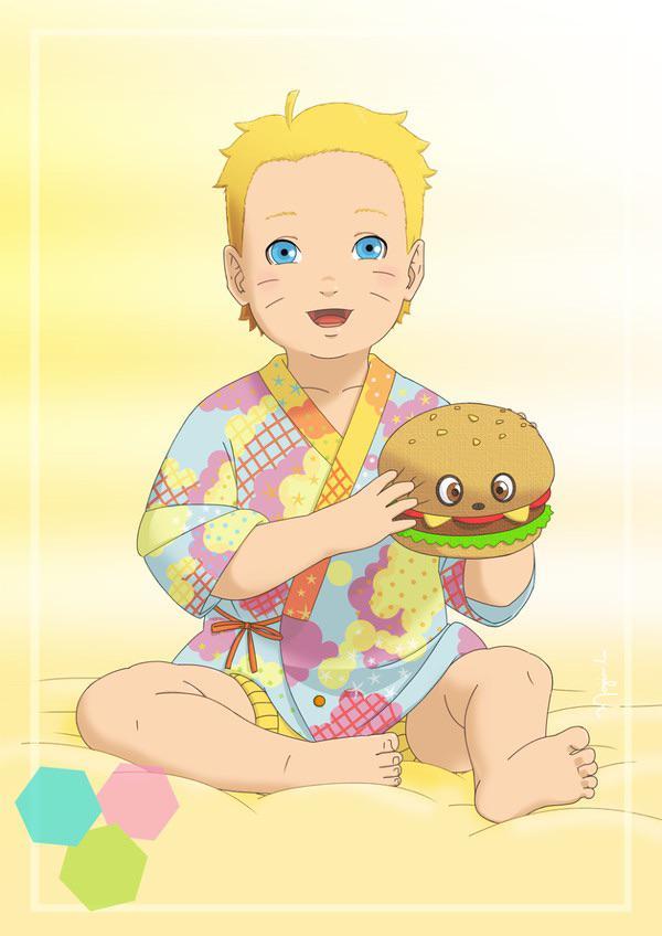 Baby Boruto with his favorite food 🍔 | Scrolller