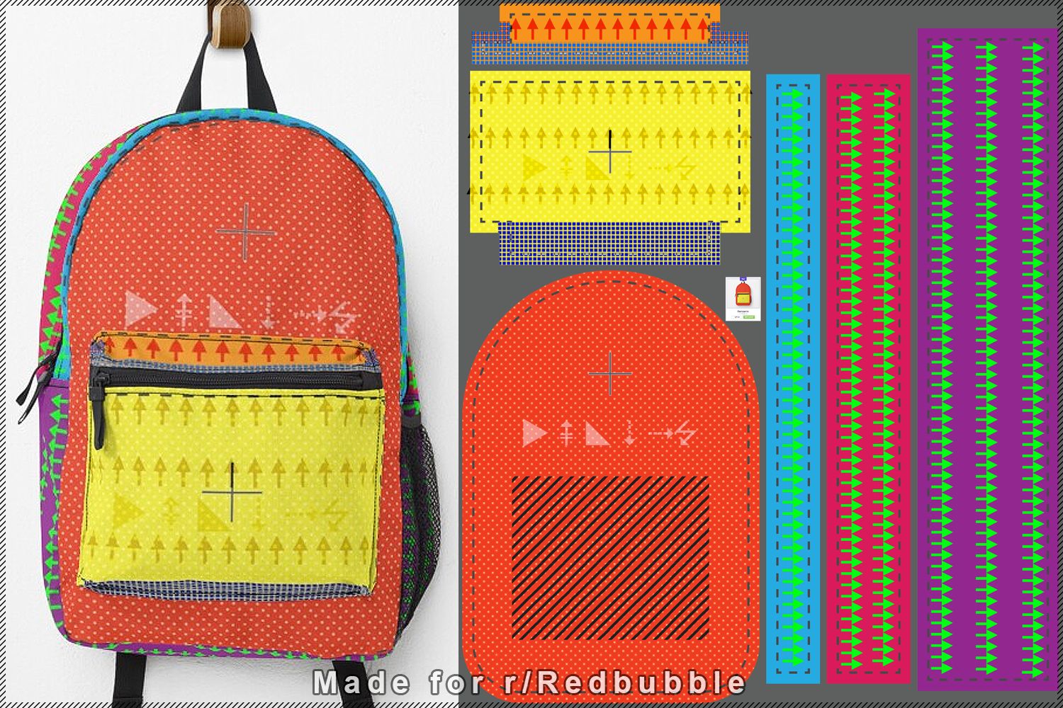 Backpack Layout | Elements| Directions | Visualized | Scrolller