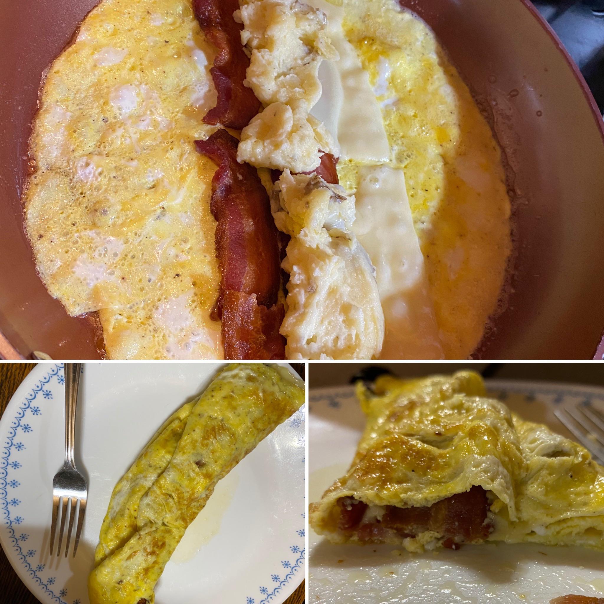Bacon, Swiss, and mashed potato omelette | Scrolller