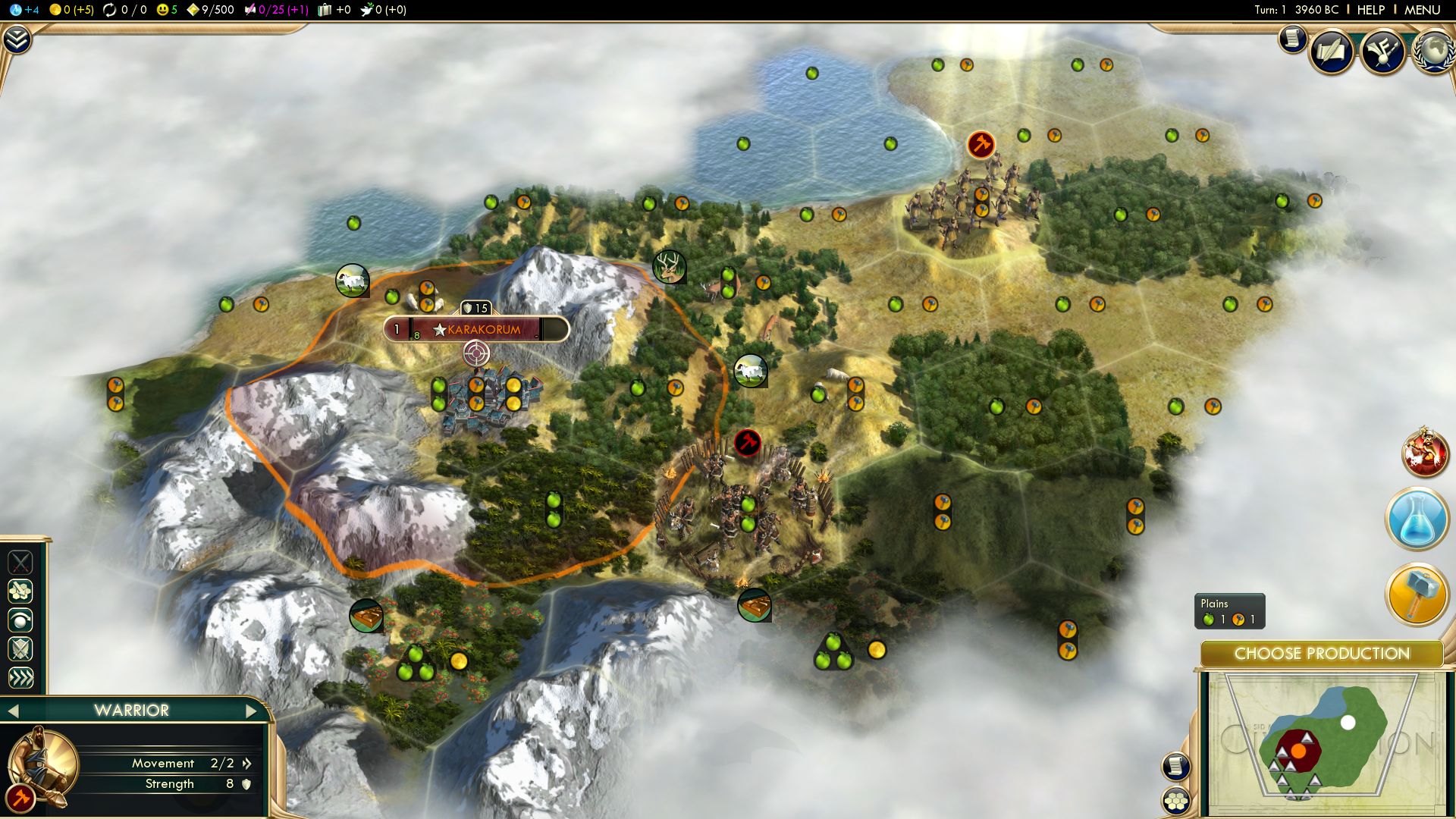 Barb camp next to capital on turn 1 | Scrolller