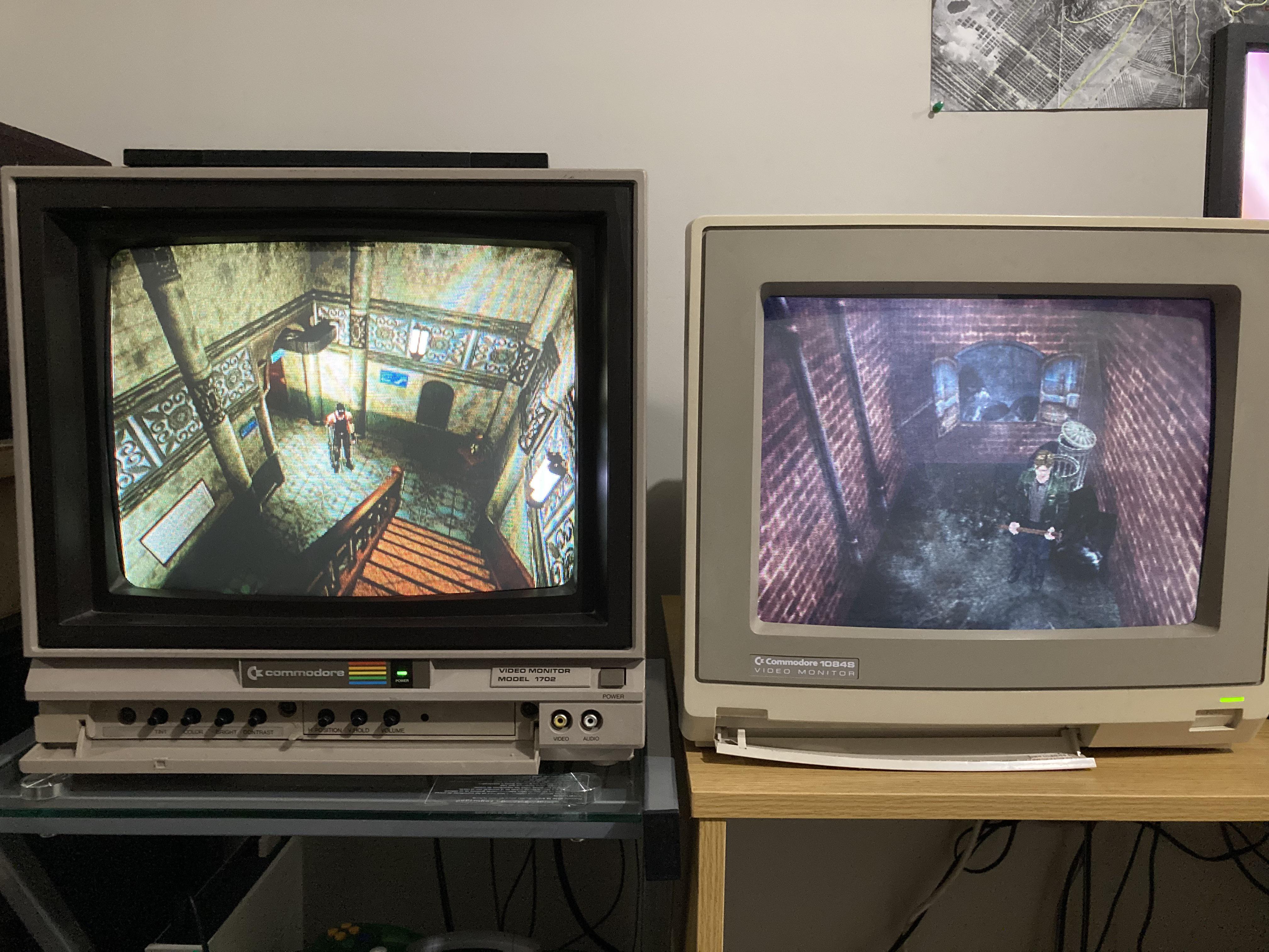 Beautiful monitors with 2 survival horror masterpieces. | Scrolller