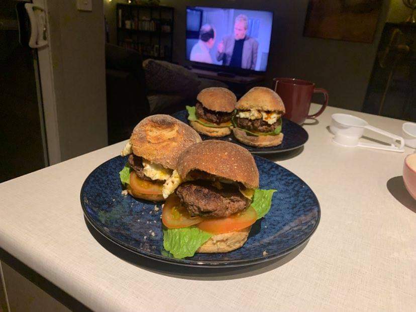 Beef burgers with wholemeal buns, all from scratch | Scrolller