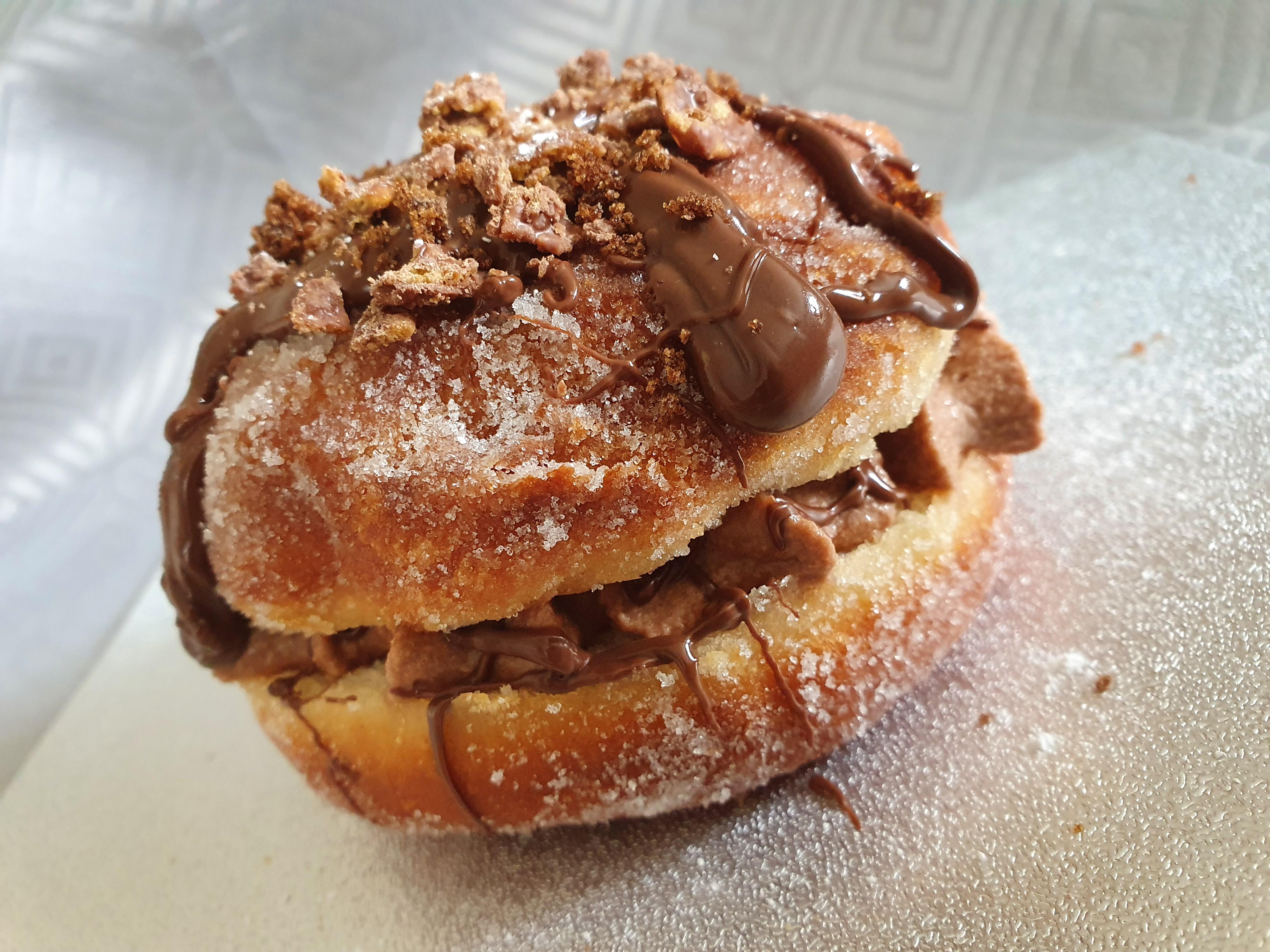 Behold the Nutella 'chonut' Homemade donut, Nutella cheesecake filling, Nutella drizzle | Scrolller