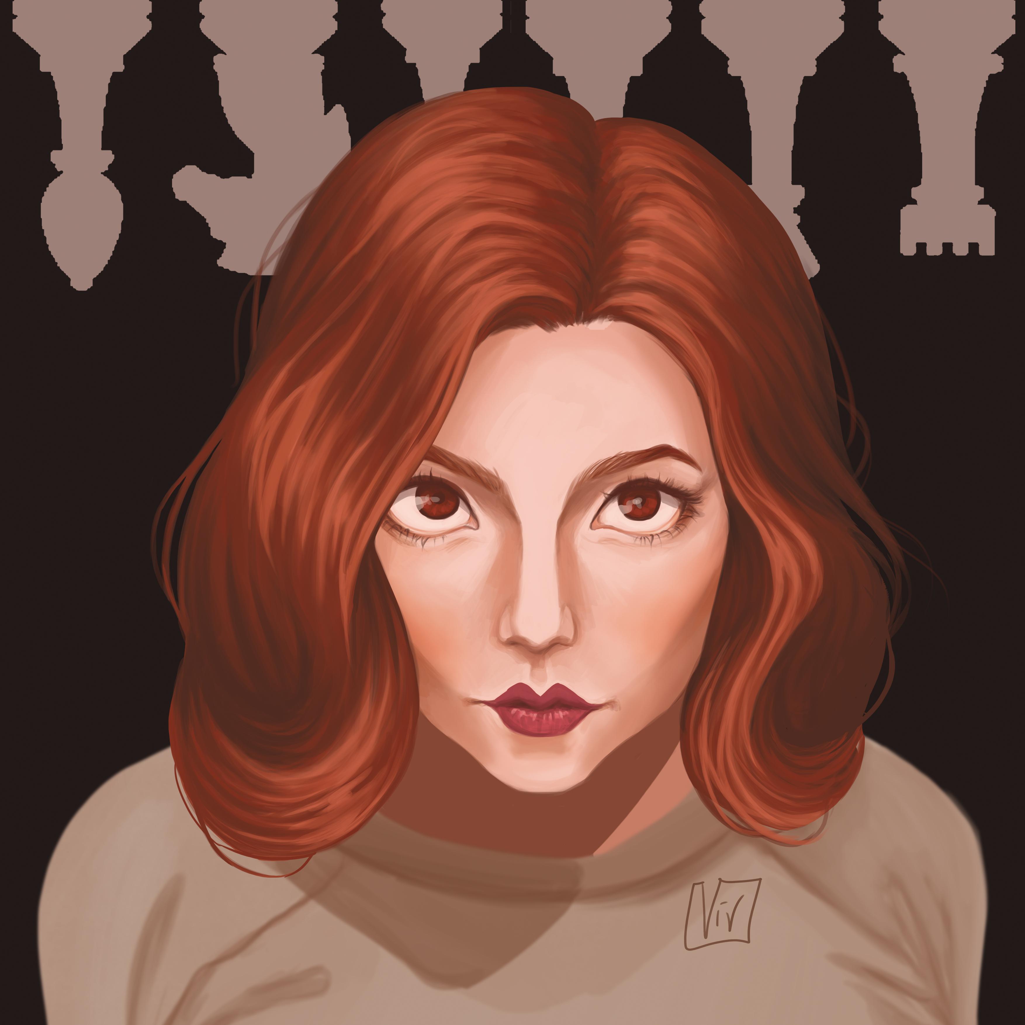 Beth Harmon - Digital portrait by me @Viv_iannart | Scrolller