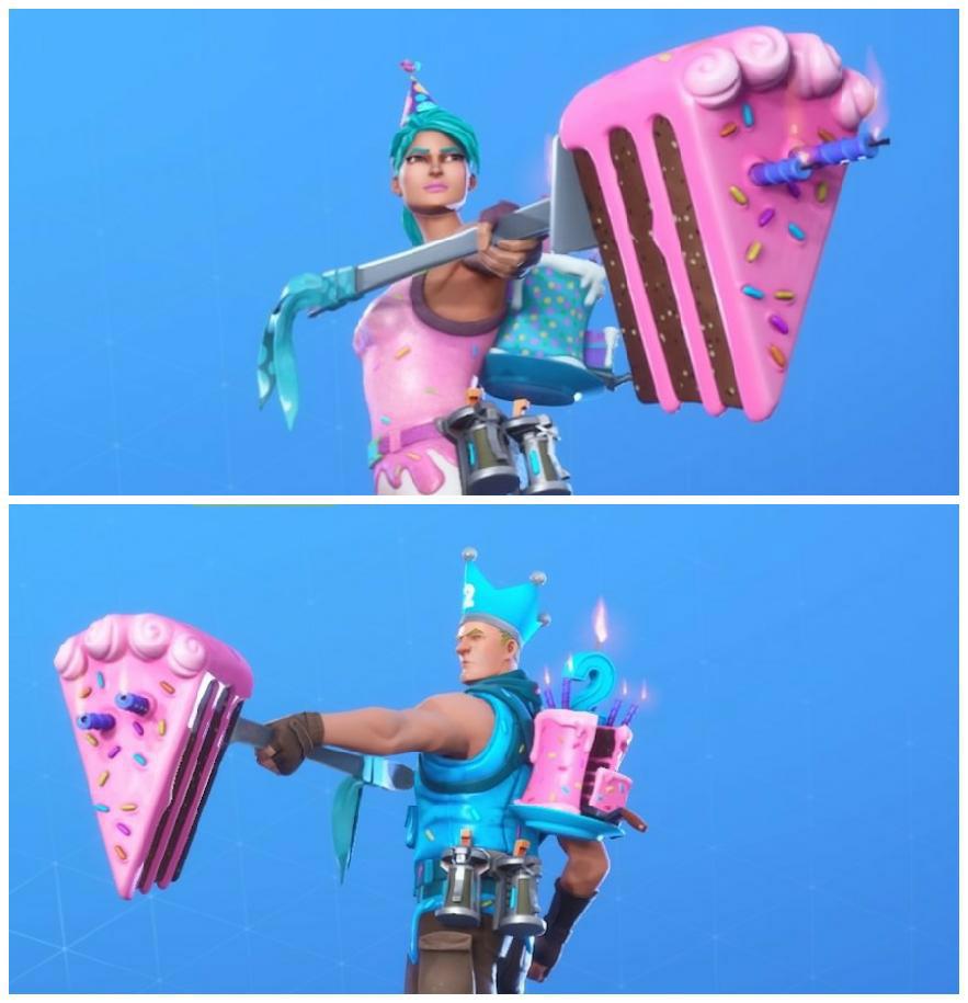 Birthday brigade Ramirez and jonesy with birthday slice pickaxe | Scrolller
