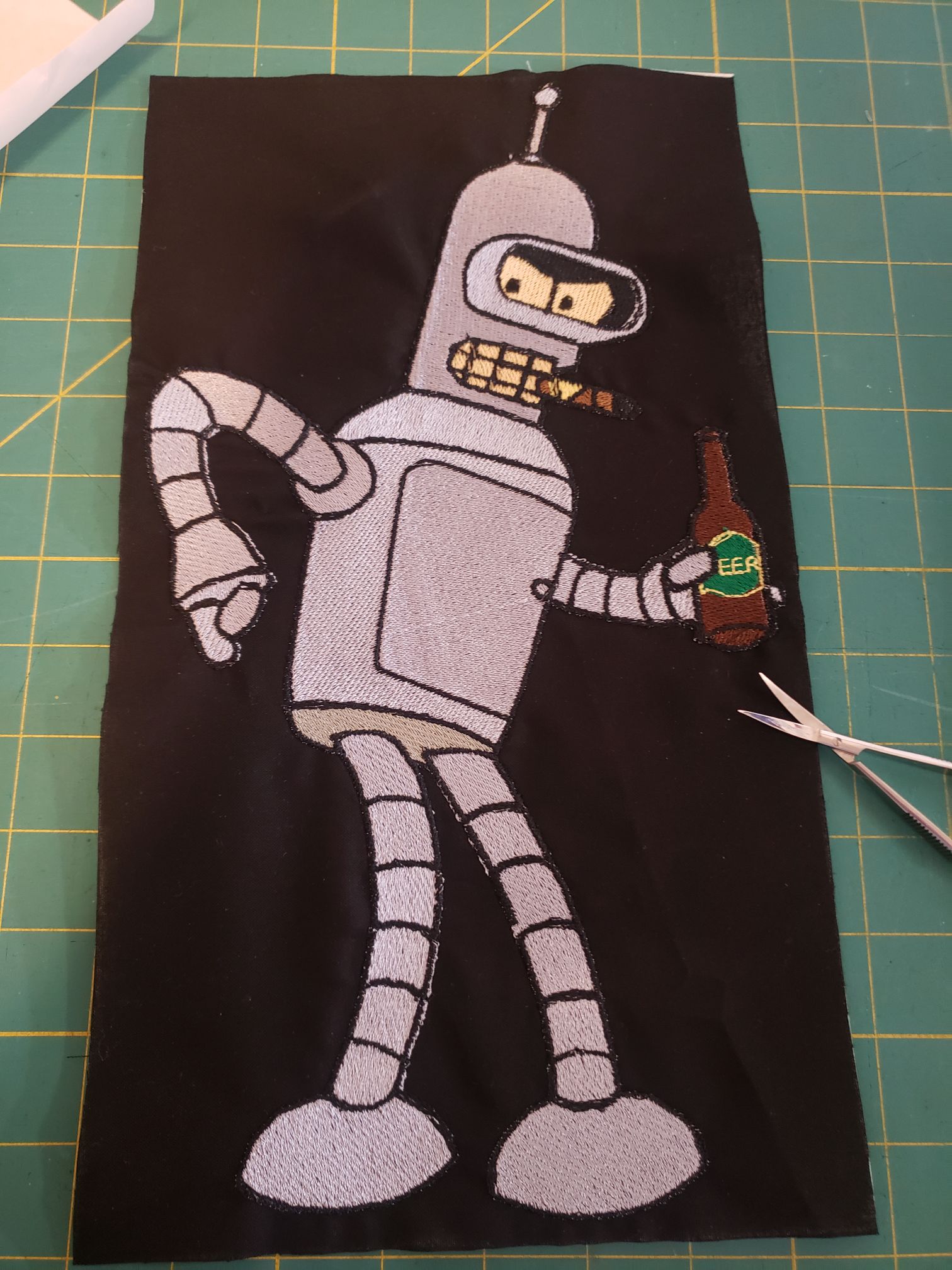Bite my shiny, thread-filled ass! More Bender embroidery! | Scrolller