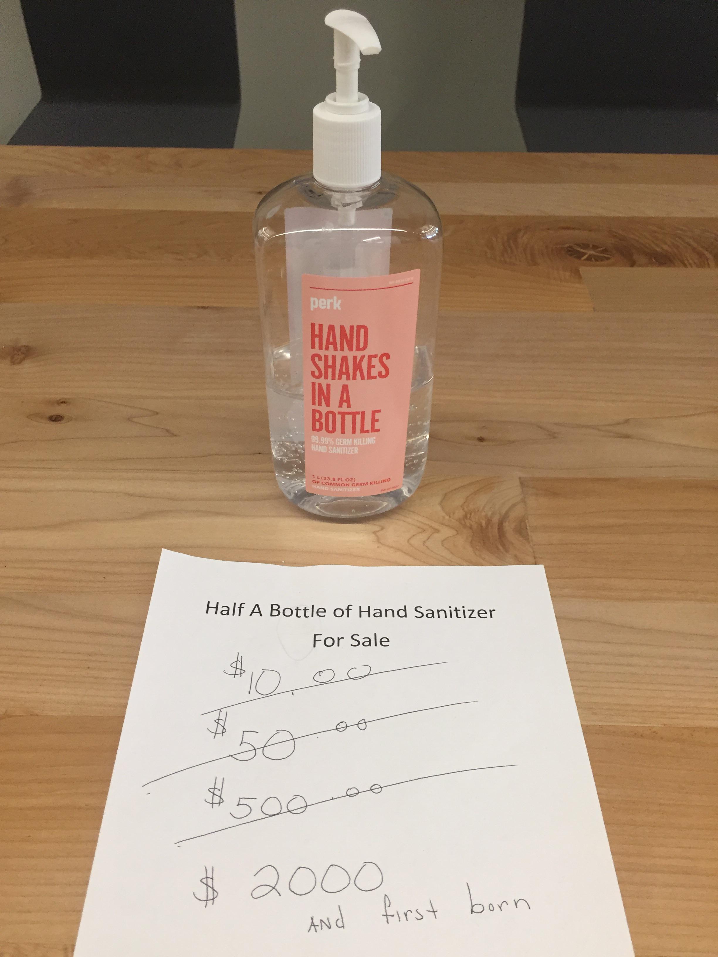 Black market hand sanitizer at work | Scrolller