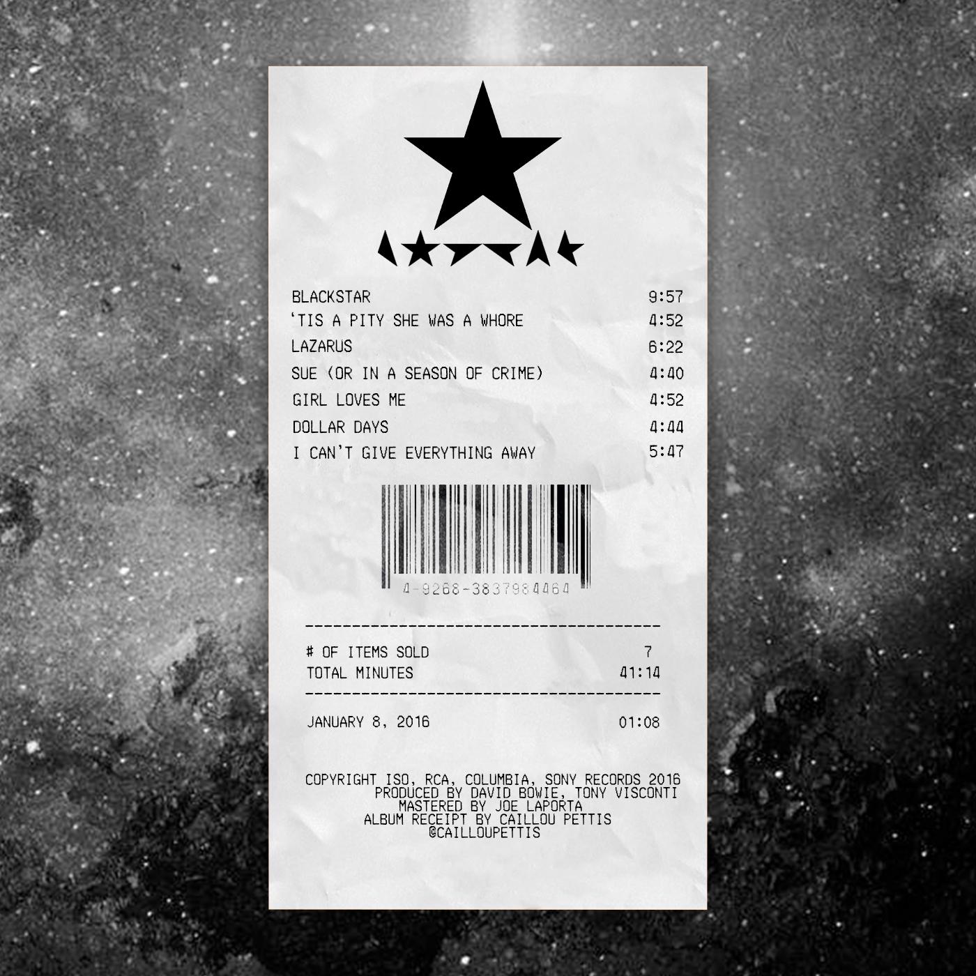 Blackstar Album Receipt | Scrolller