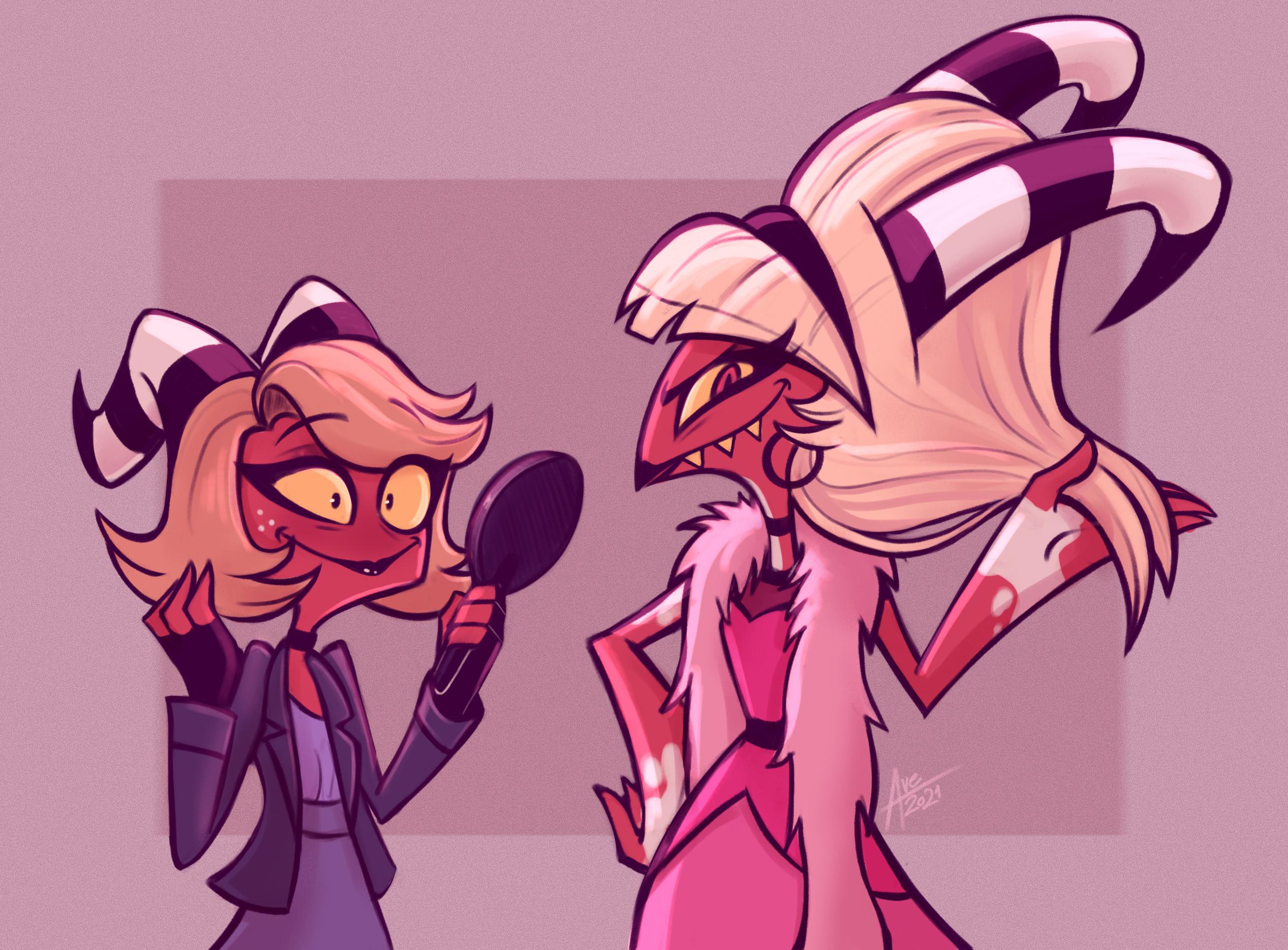 Blitzo and Moxxie in drag | Scrolller