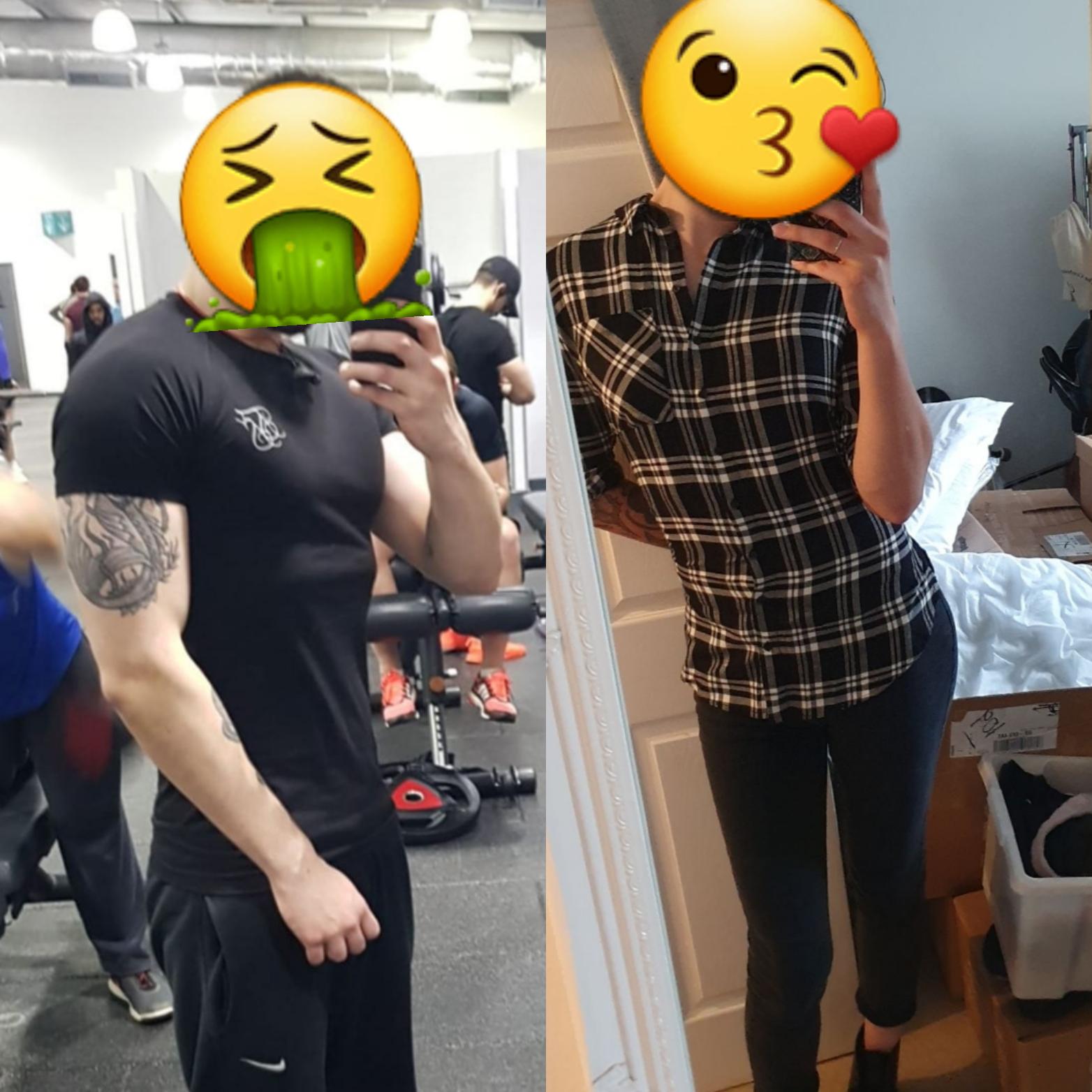 body comparison - pre HRT / 7 months HRT | Scrolller