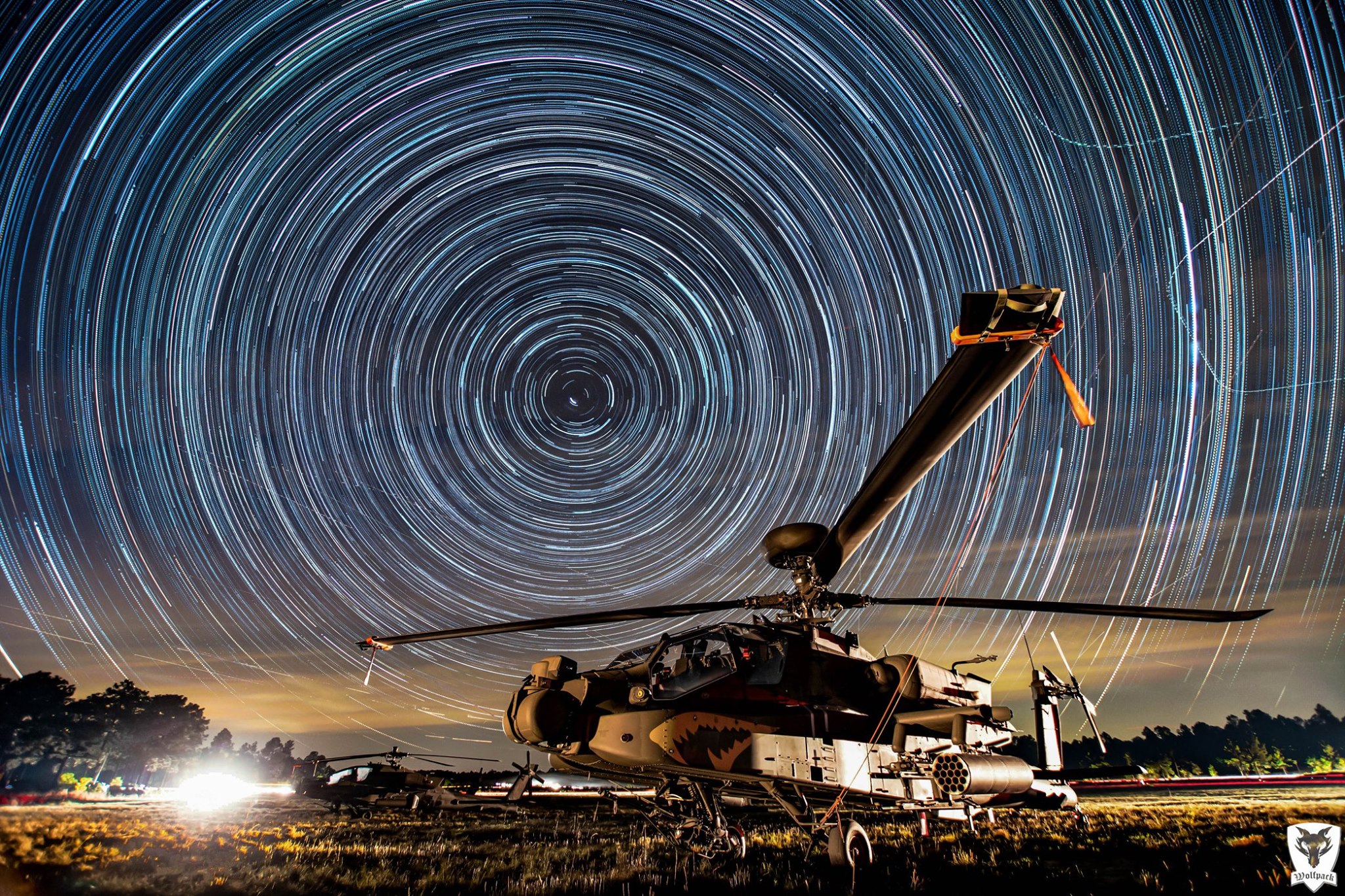 Boeing AH-64 Apache star trails | Scrolller