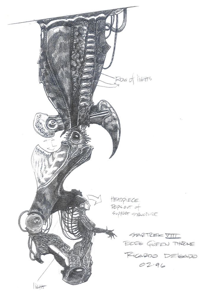Borg Queen Throne concept art by Ricardo Delgado | Scrolller