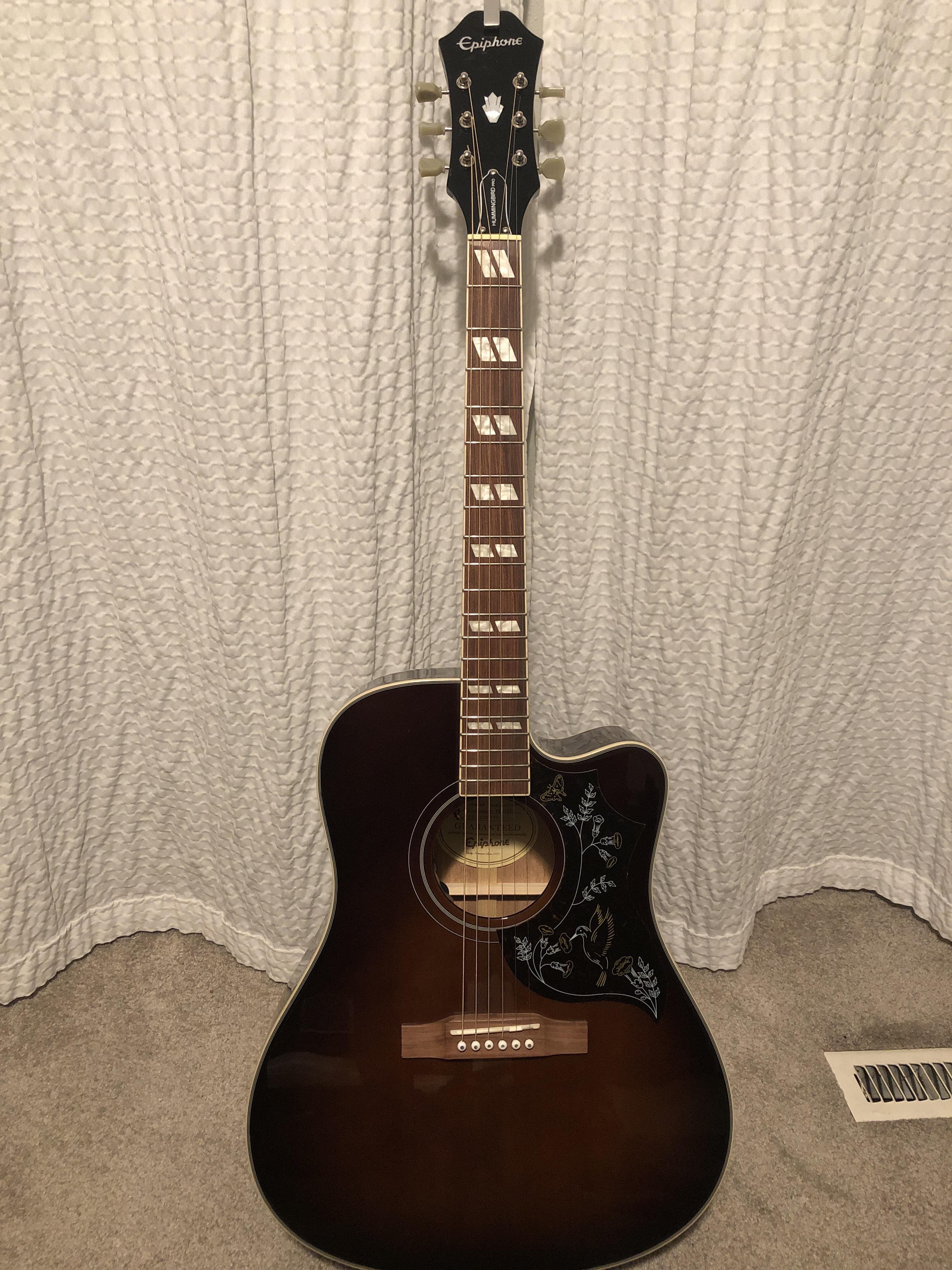 Bought a hummingbird limited edition tobacco sunburst love the finish and the sound so far ...