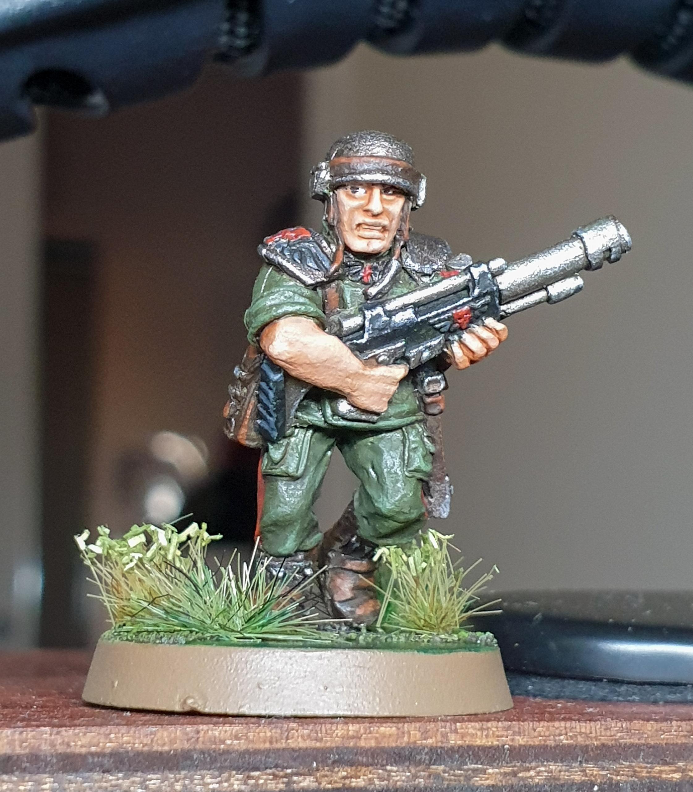 Bought a squad of old Cadians. Here's the first worried guardsman. | Scrolller