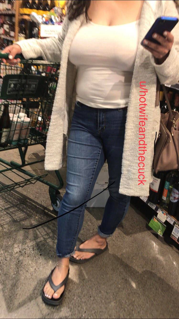 Braless shopping in a thin, white tank top. Would I catch your attention? | Scrolller