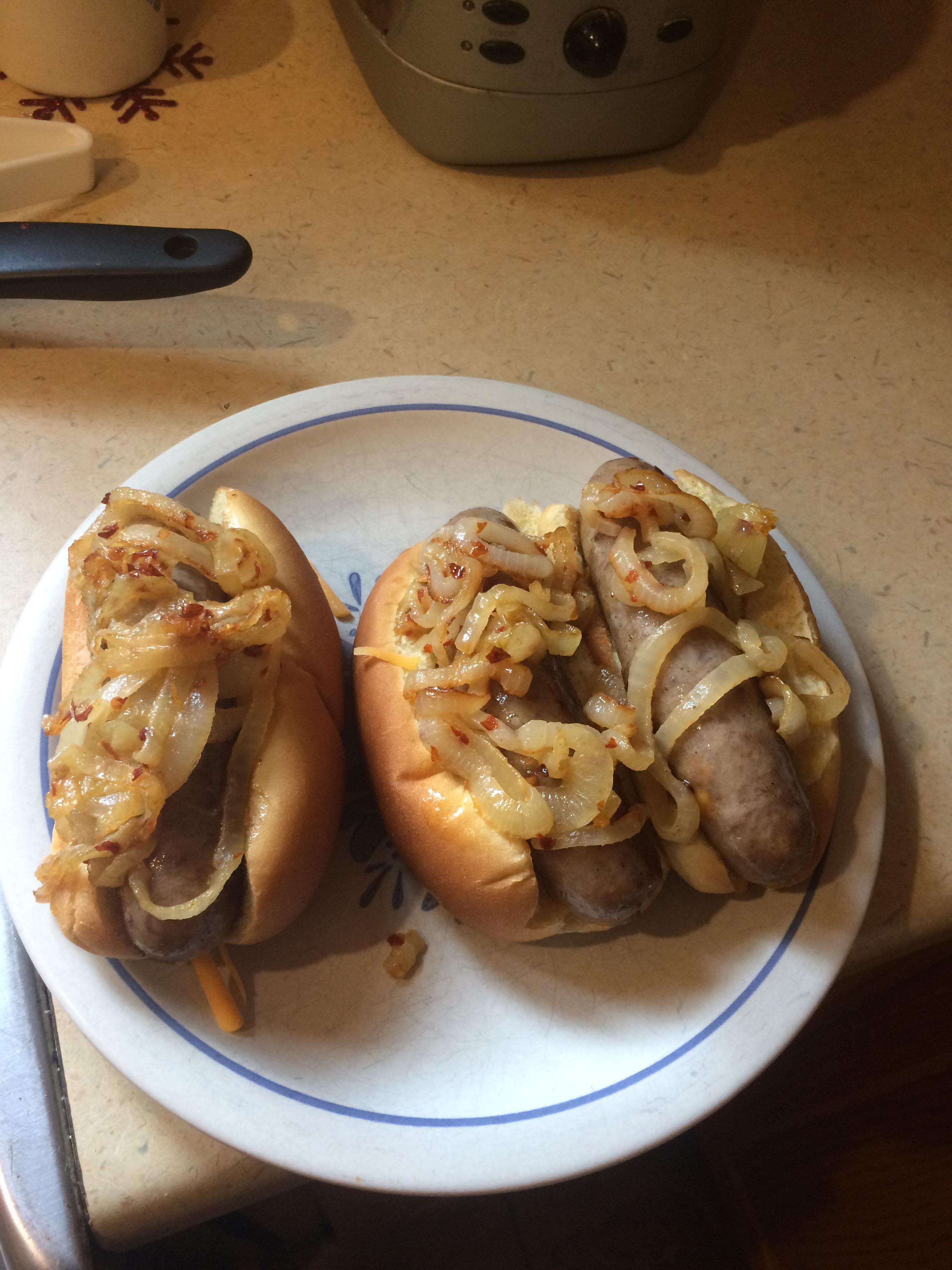 Brats and onions I made | Scrolller