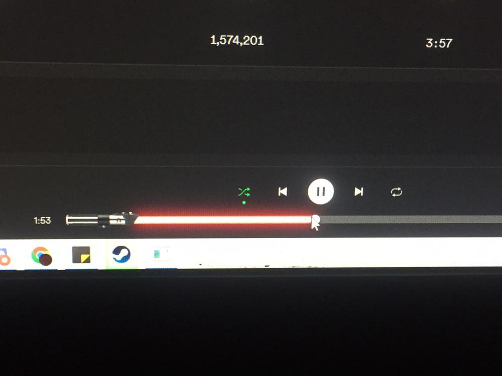 Breakbot has a lightsaber for the profess bar of a song on Spotify | Scrolller