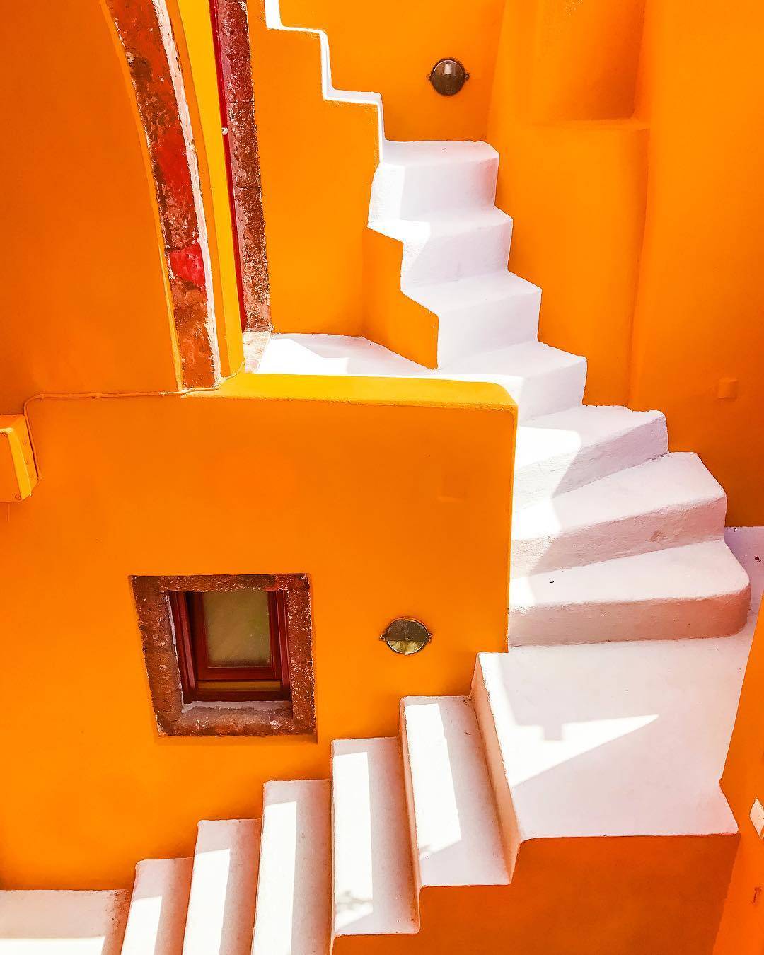 Bright White stairs, Santorini. | Scrolller