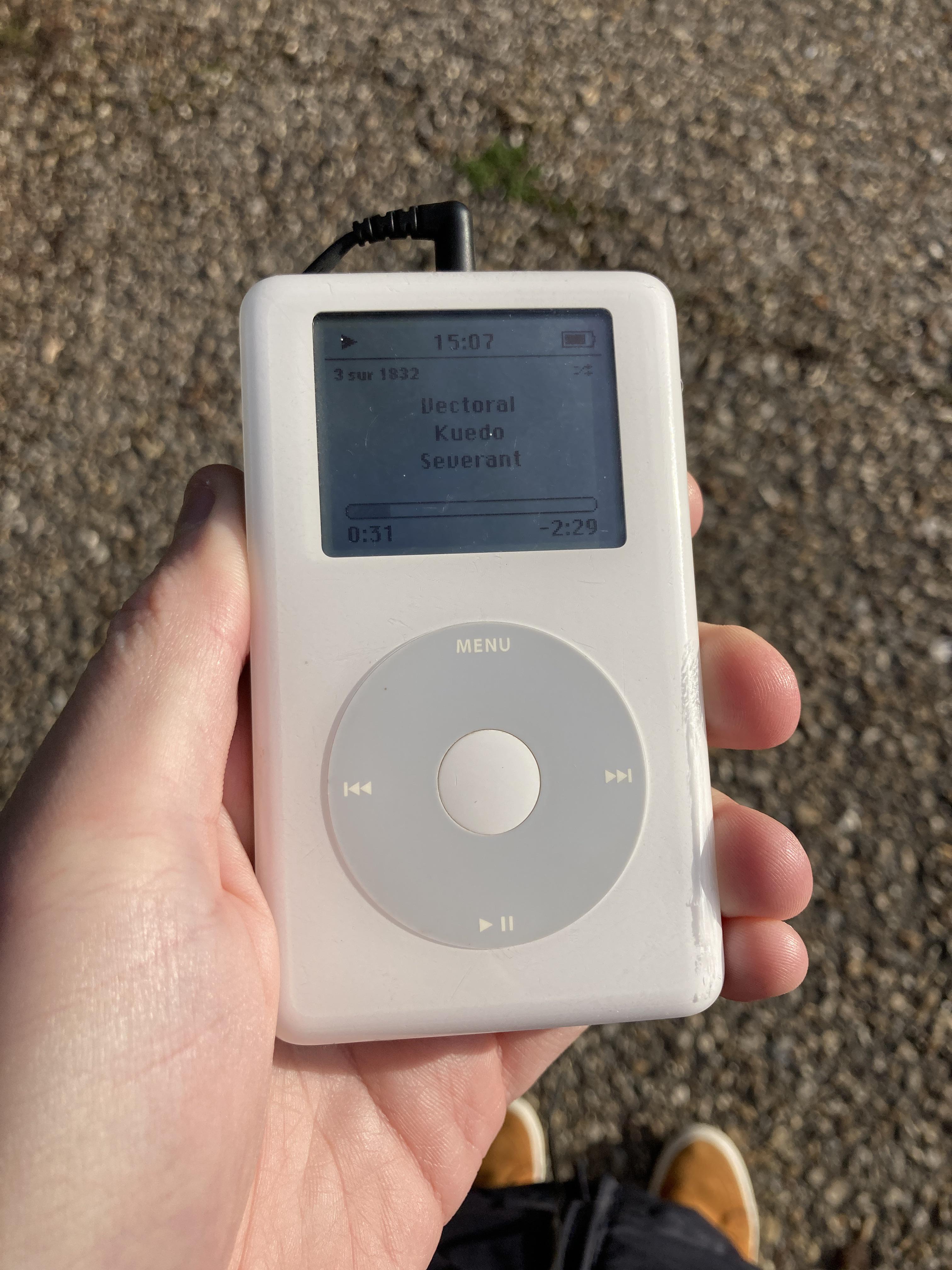 Bringing my flash modded iPod 4th gen for a walk. Thanks to this amazing subreddit for all the ...