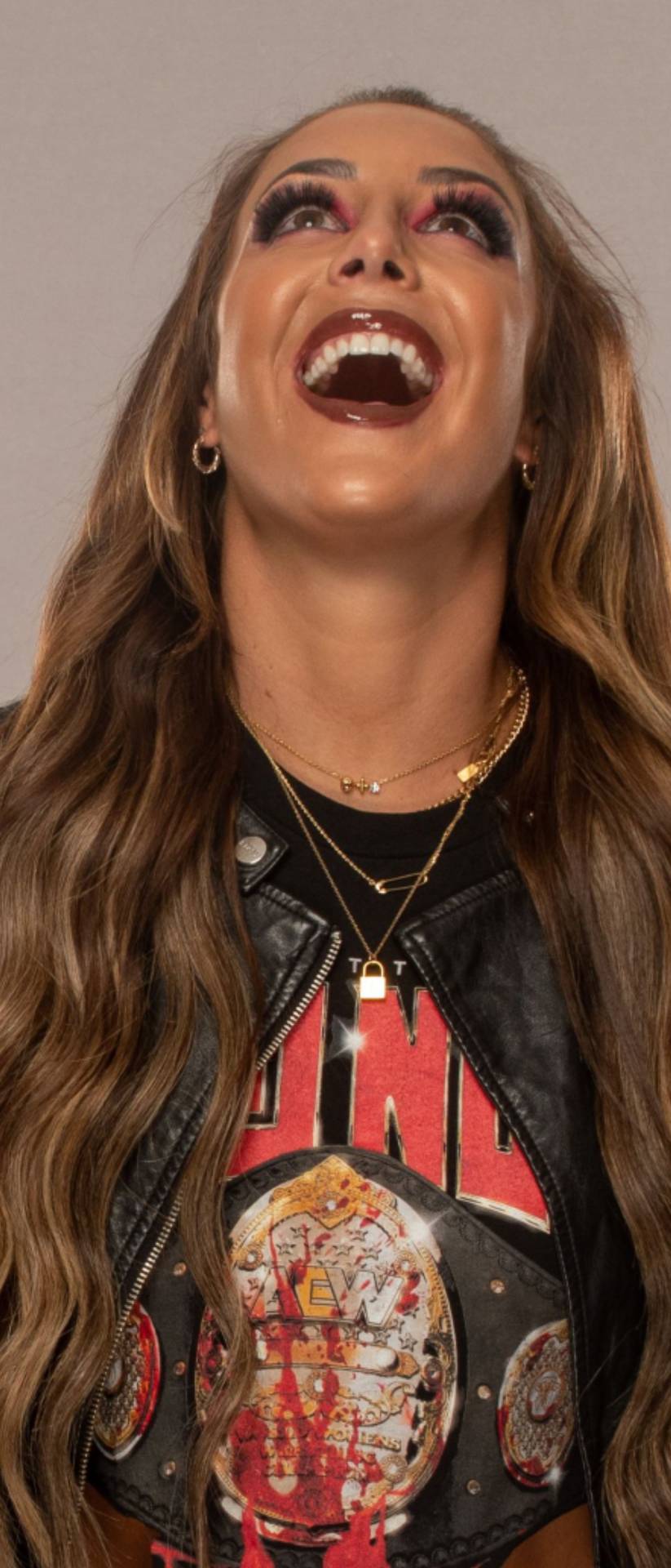 Britt Baker With Her Head Back And Mouth Open For A Big Bukkake | Scrolller