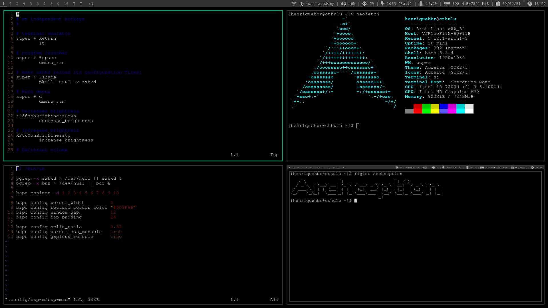 [bspwm] minimalist programming setup (v2) | Scrolller