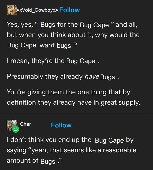 Bugs for the Bug Cape | Scrolller