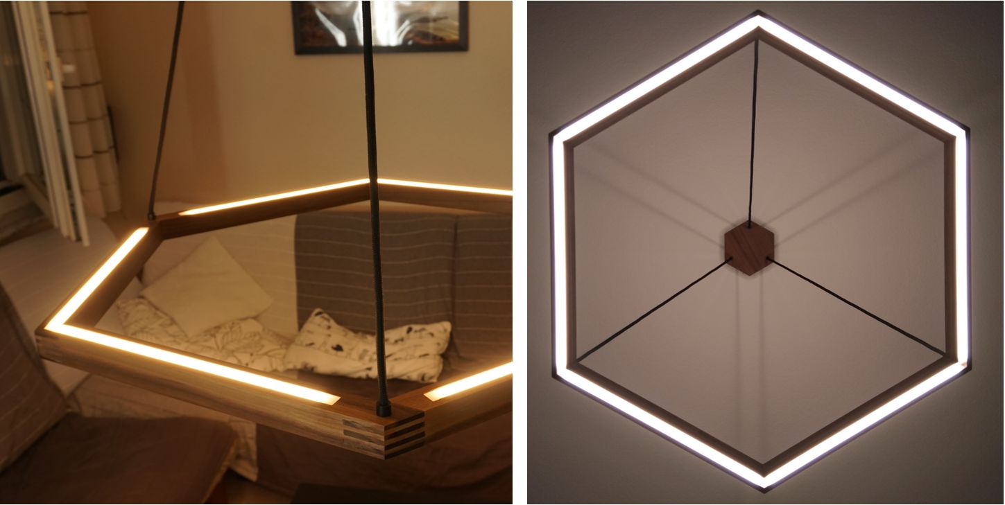 Building a hexagonal LED pendant light | Scrolller