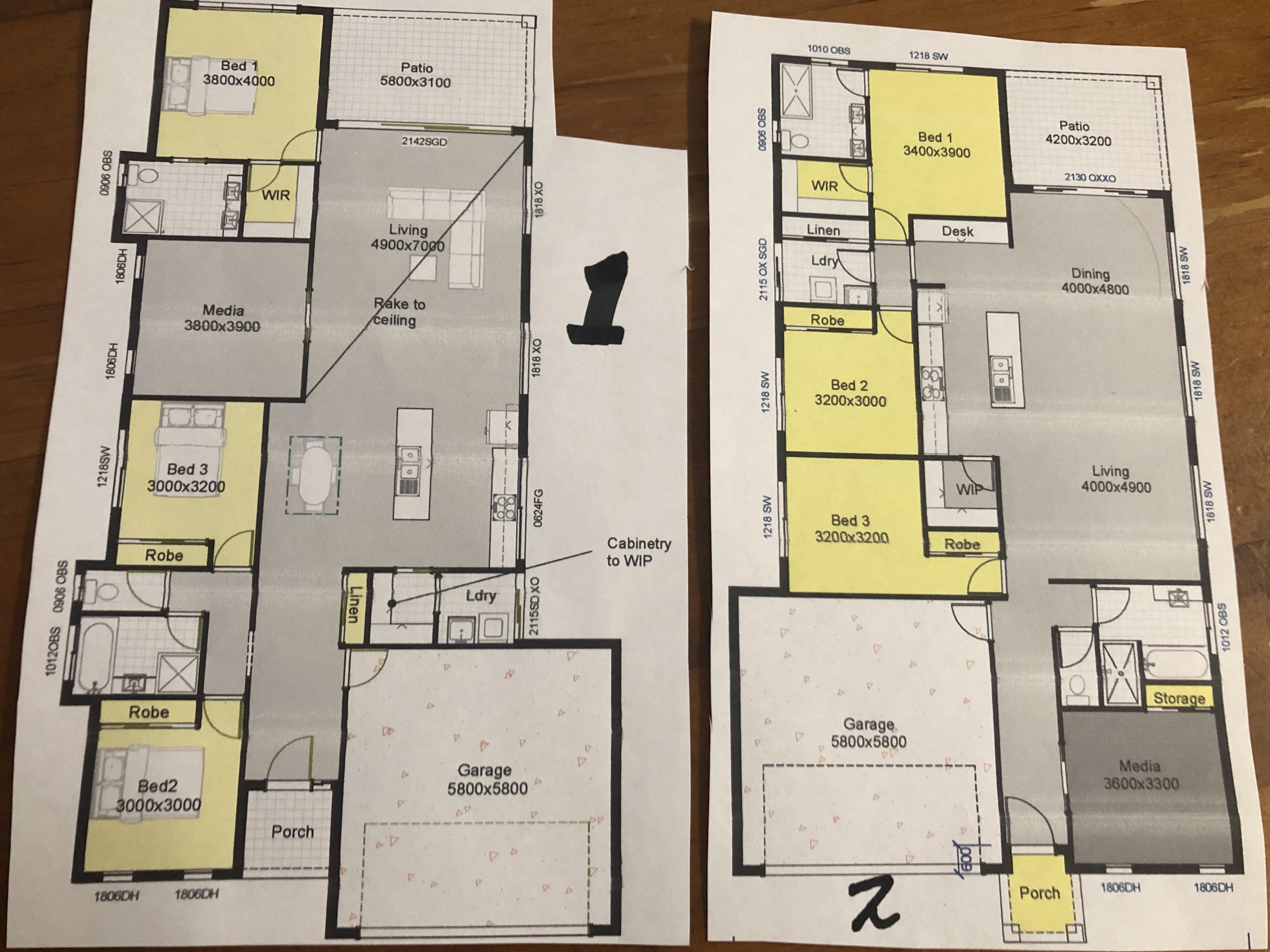 Building up FNQ here which floor plan better and which is more worth btw raked with light glass ...