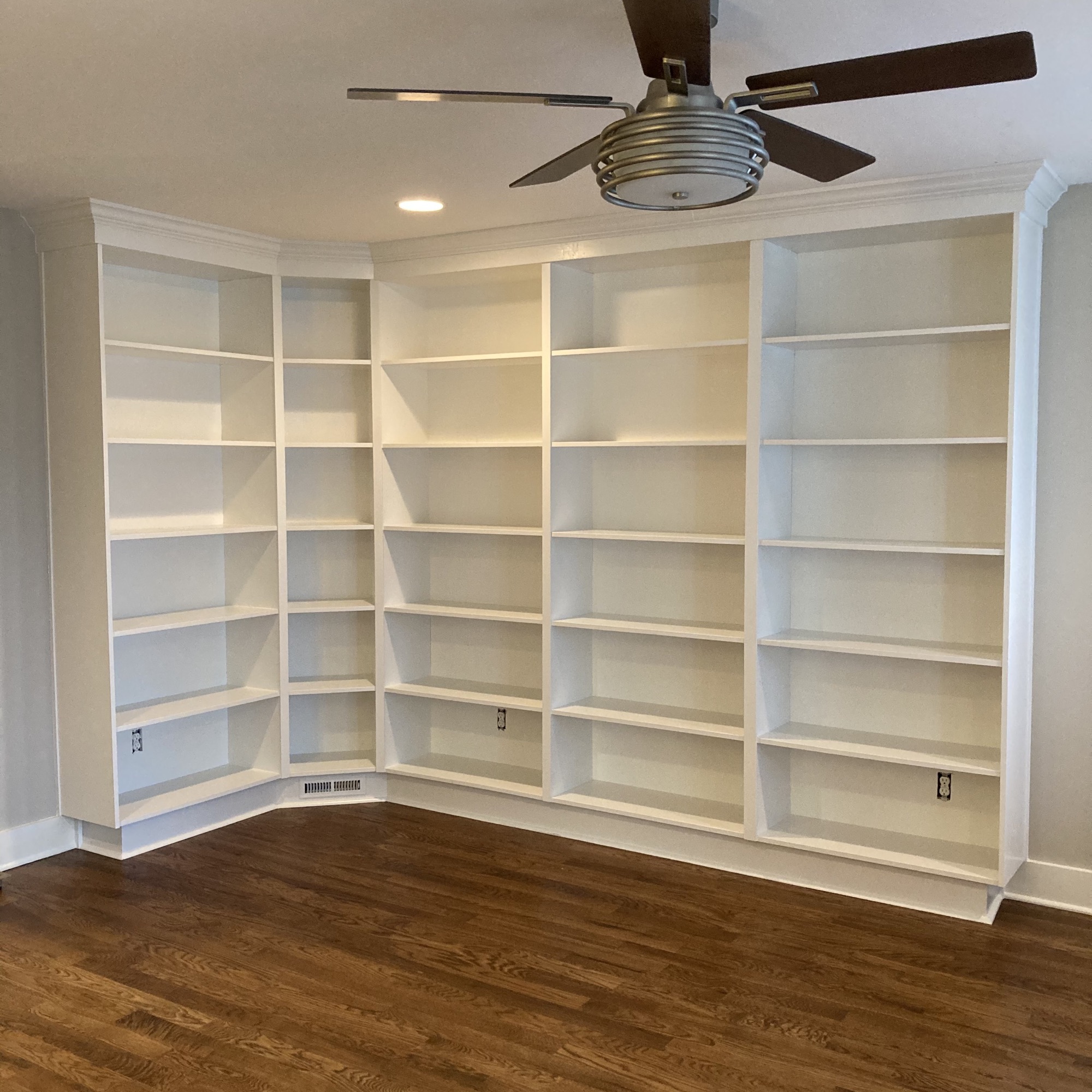 Built-in shelves, soon to hold a record collection | Scrolller