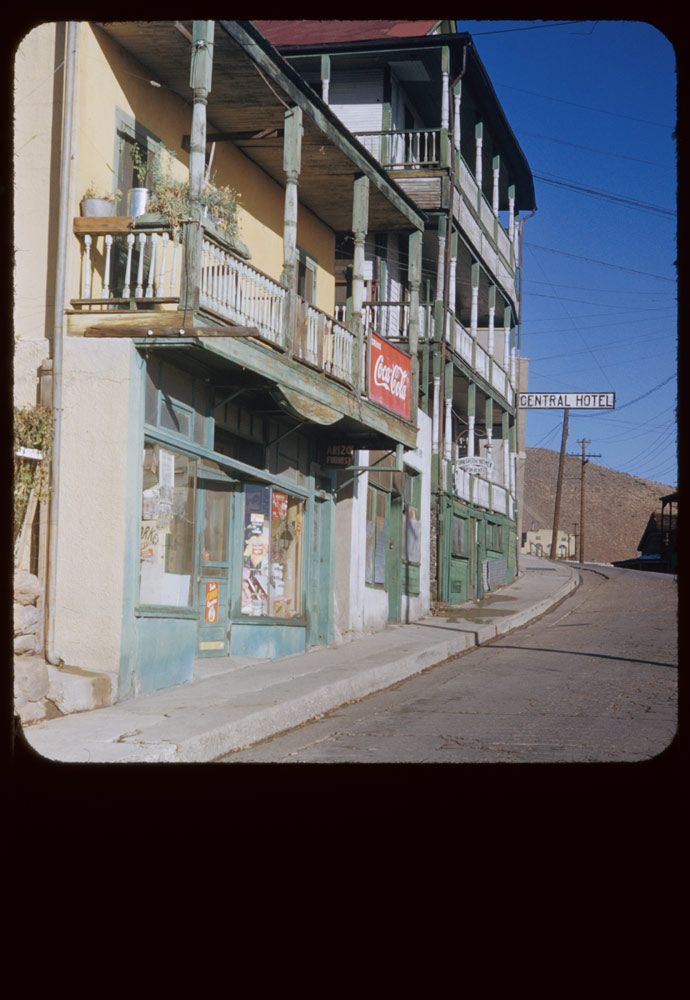 Business street Jerome, Arizona former copper mining town, November 1953. | Scrolller