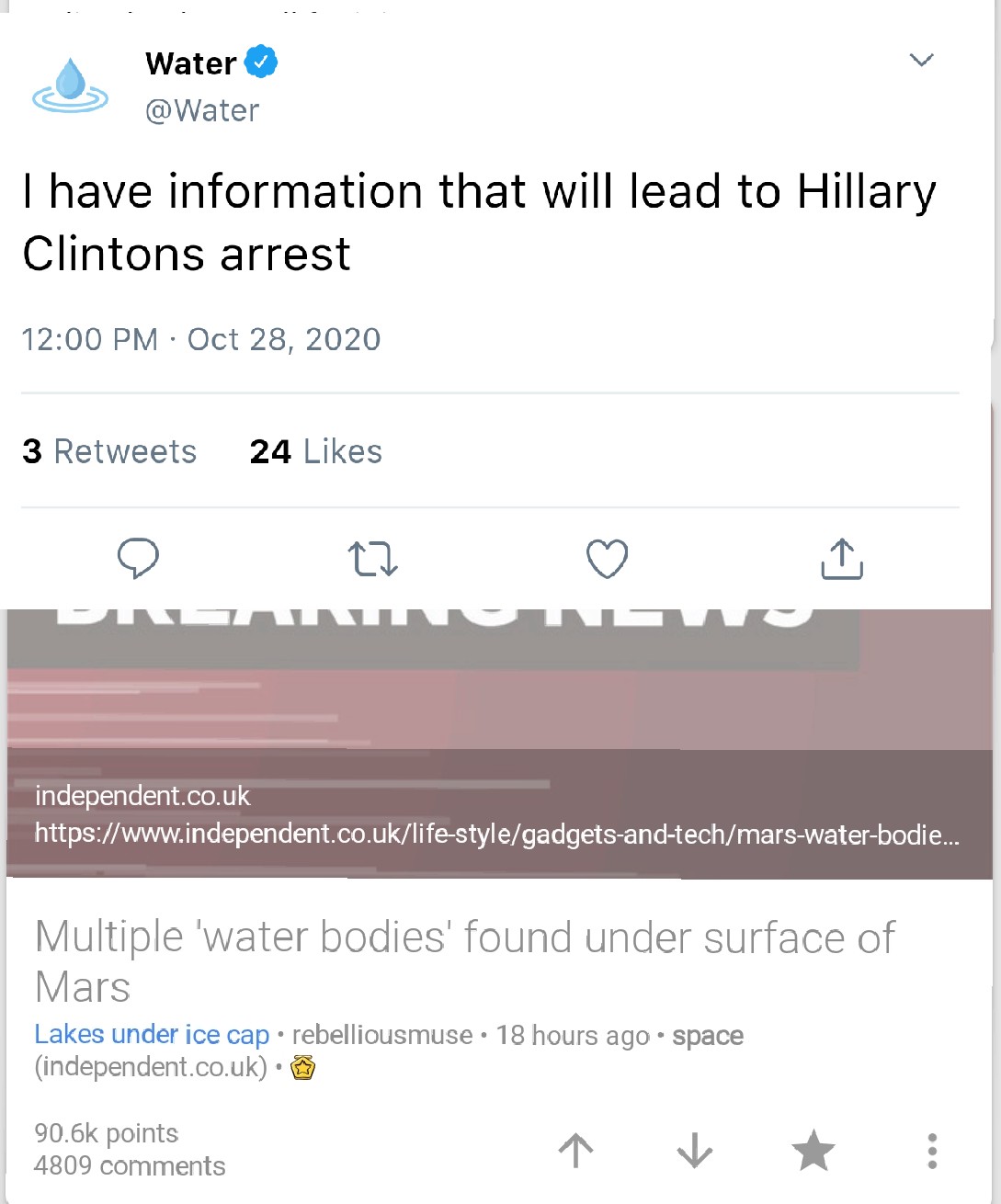 Bye water, you will be missed | Scrolller