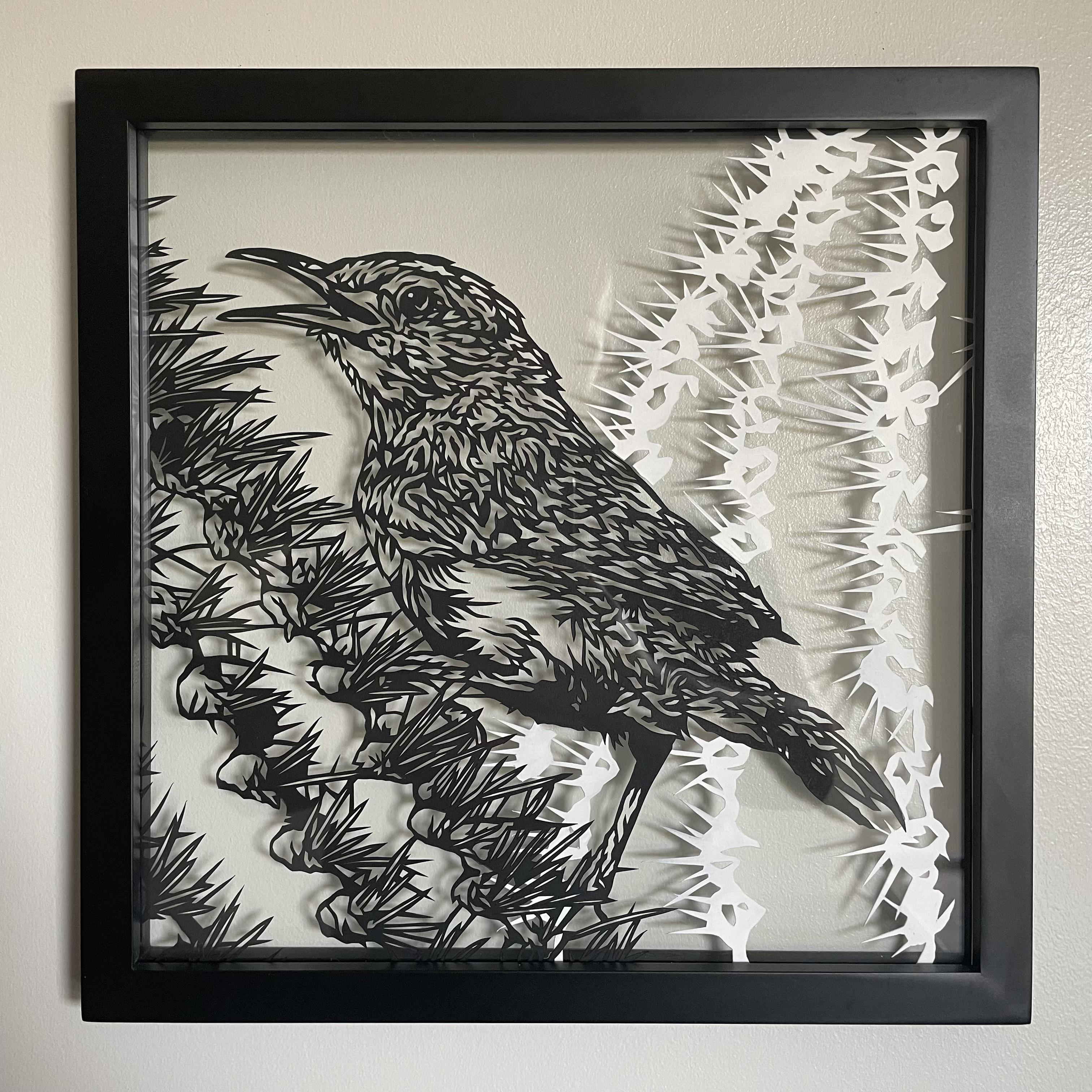 Cactus Wren, me, papercutting, 2021 | Scrolller