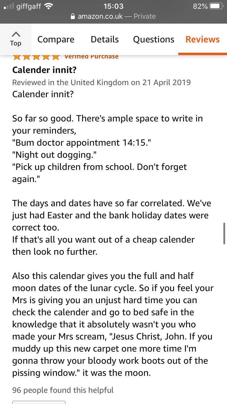 Calendar innit? | Scrolller