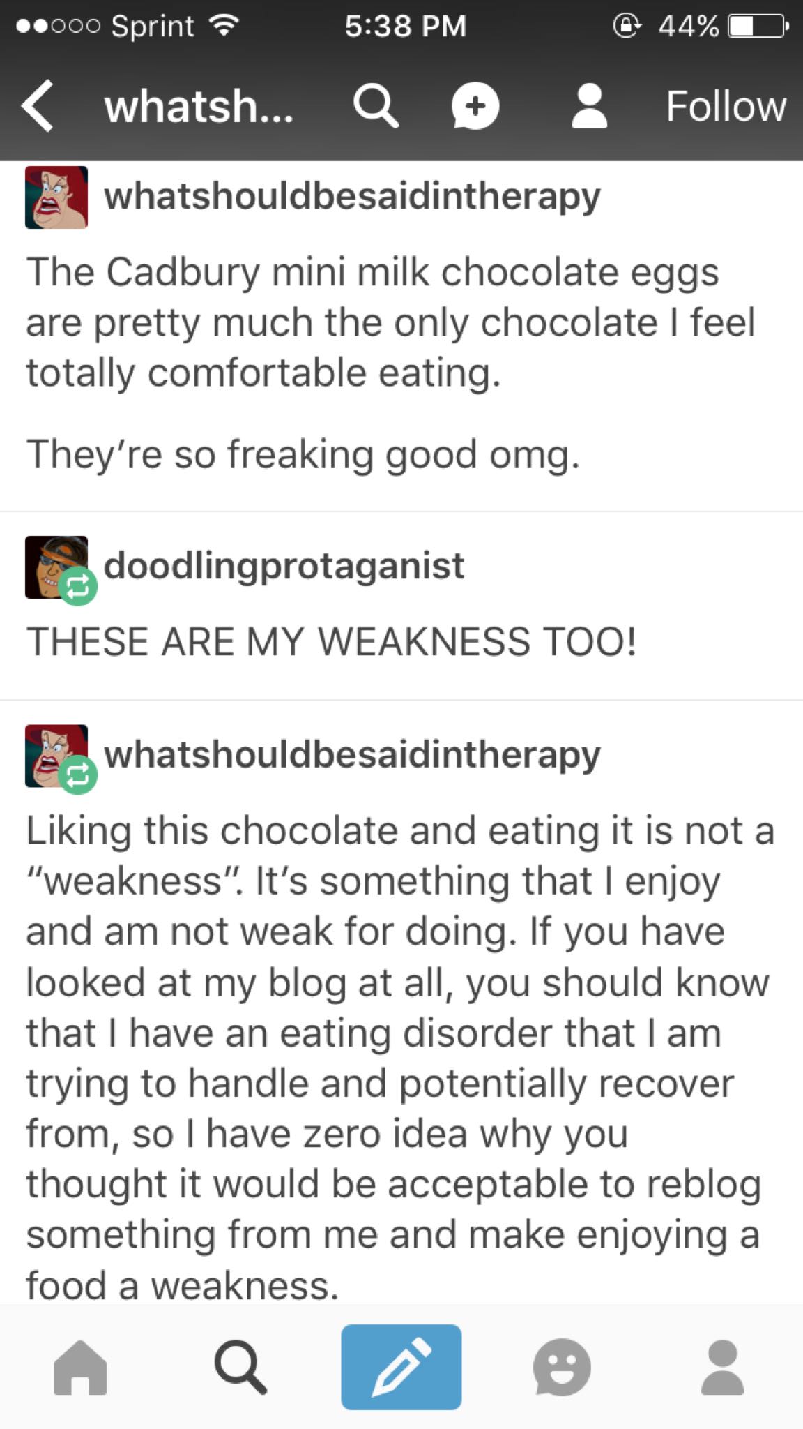 Calling a food you like a "weakness" is offensive to people with eating disorders | Scrolller