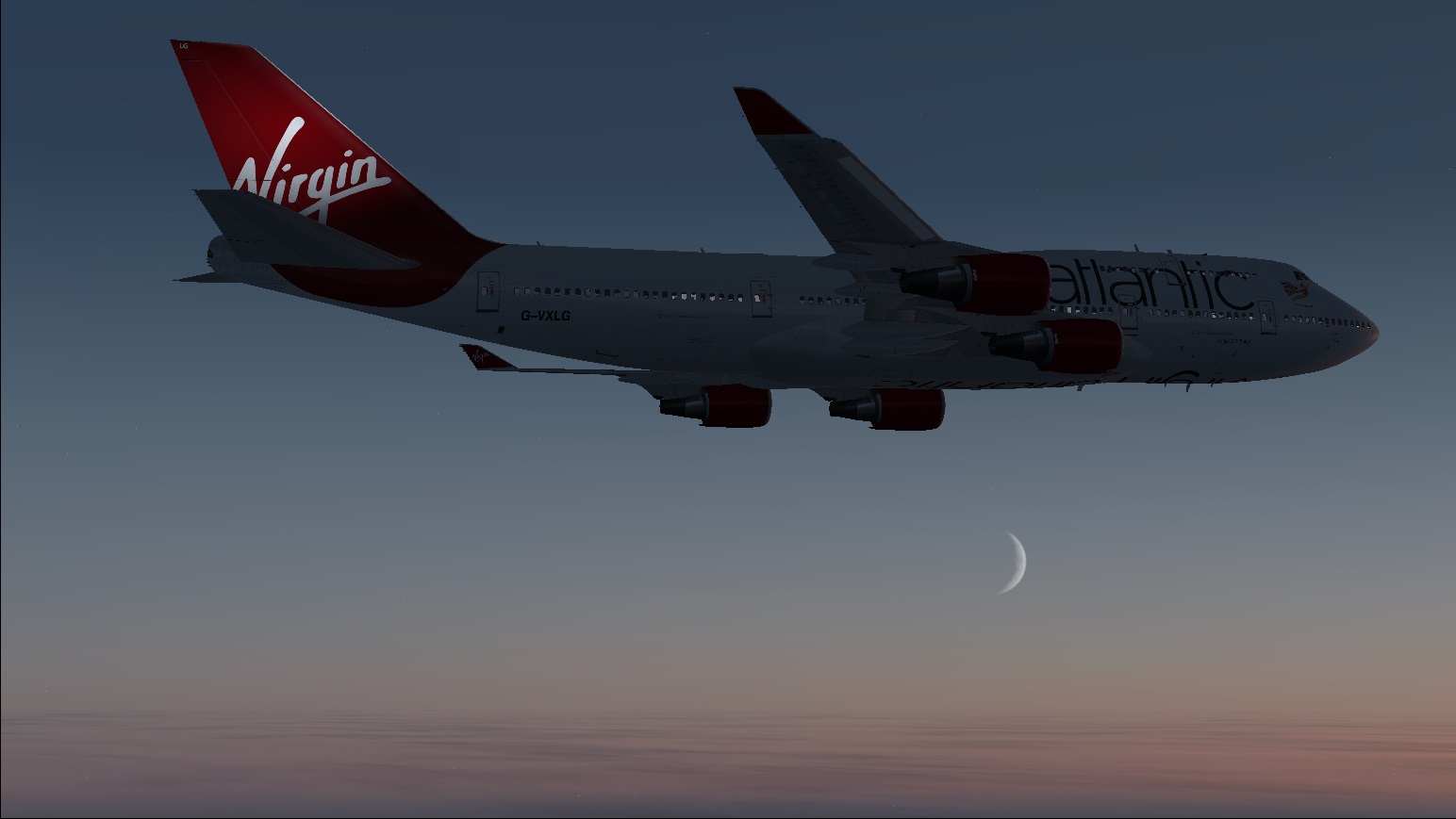 Calm Siberian evening as we cruise towards Manchester from Shanghai. Farewell Virgin 747s ...