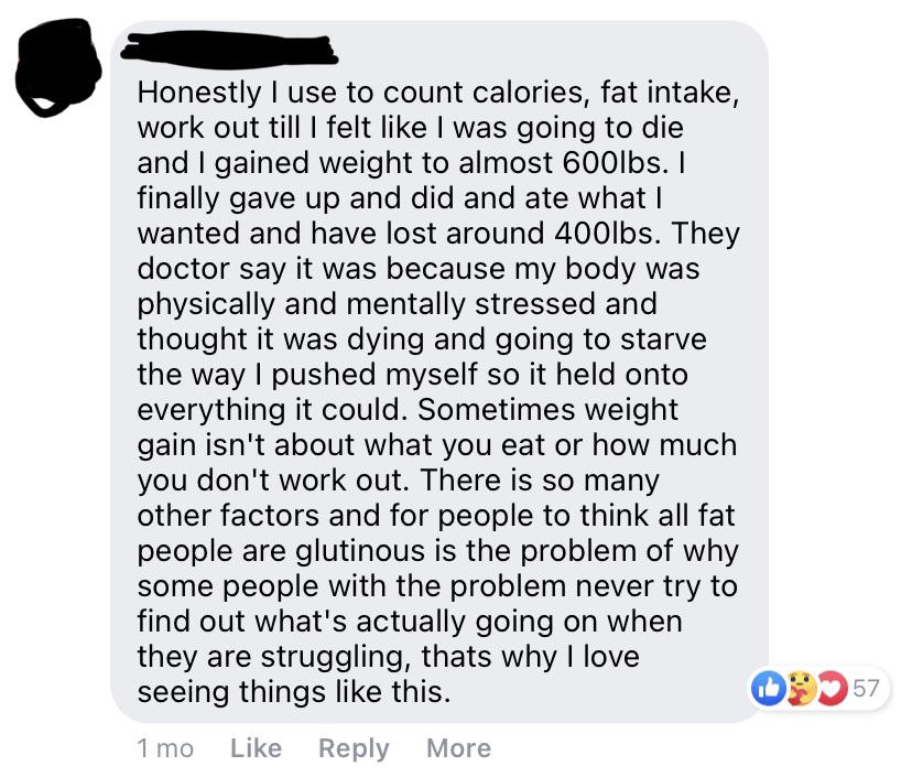 Calorie counting and exercise made me weigh 600 pounds | Scrolller