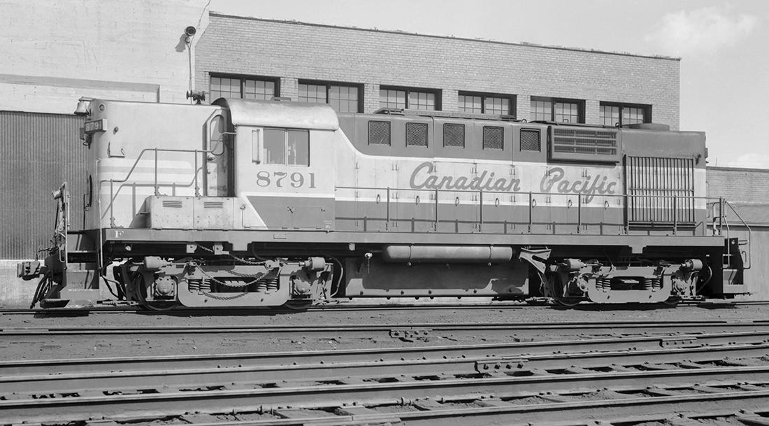 Canadian Pacific MLW RS18 8791 at St John, New Brunswick, September 11, 1969. Photographer: J R ...