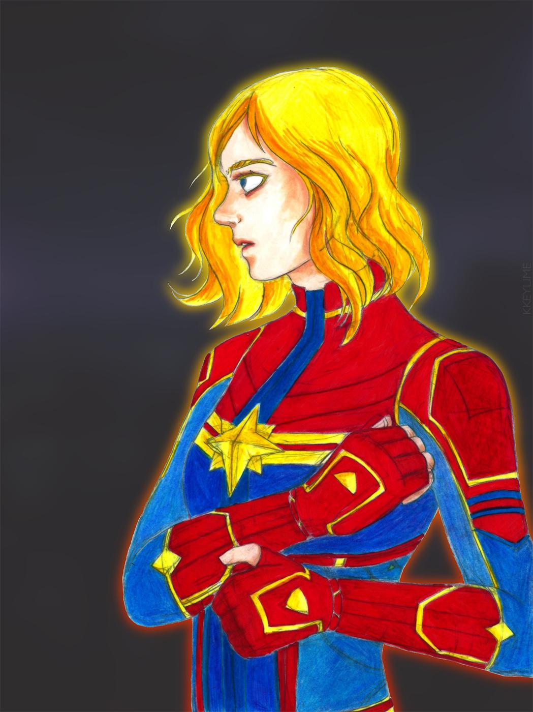 Captain Marvel Tradigital Fanart Scrolller