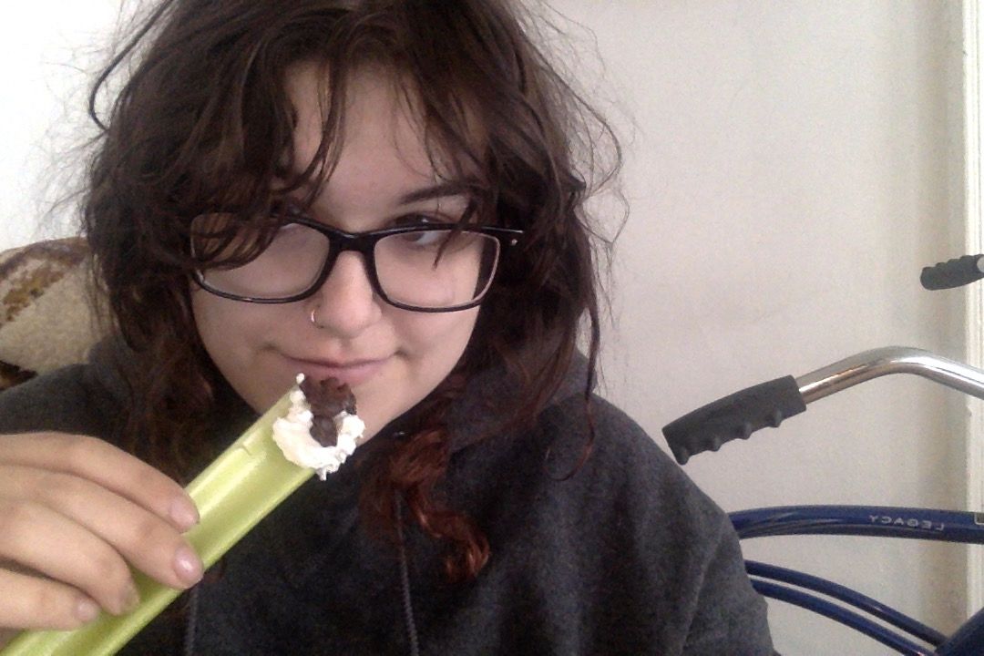 Celery, whipped cream cheese, raisins | Scrolller