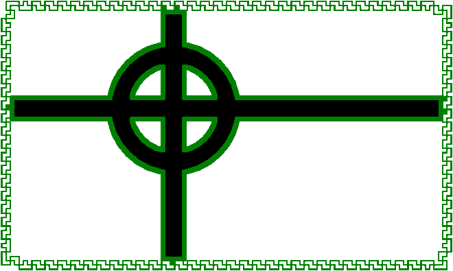 Celtic Cross, white with green border | Scrolller